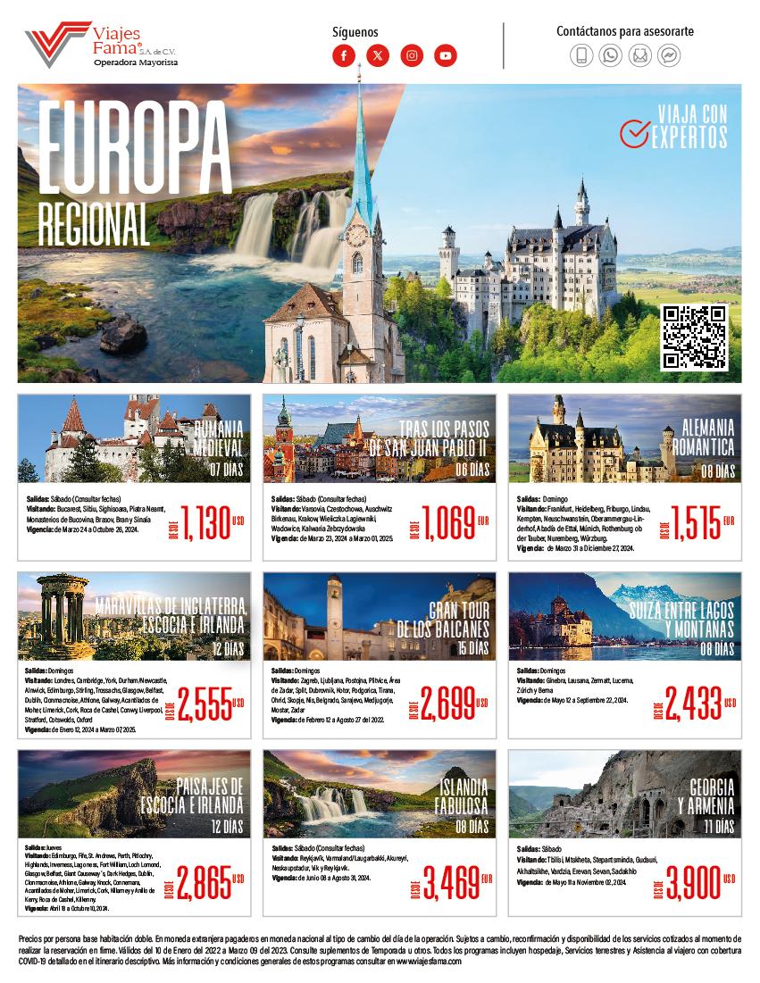 Viajes Fama Catálogo Europa 2024 by ViajesFamaVF - Issuu
