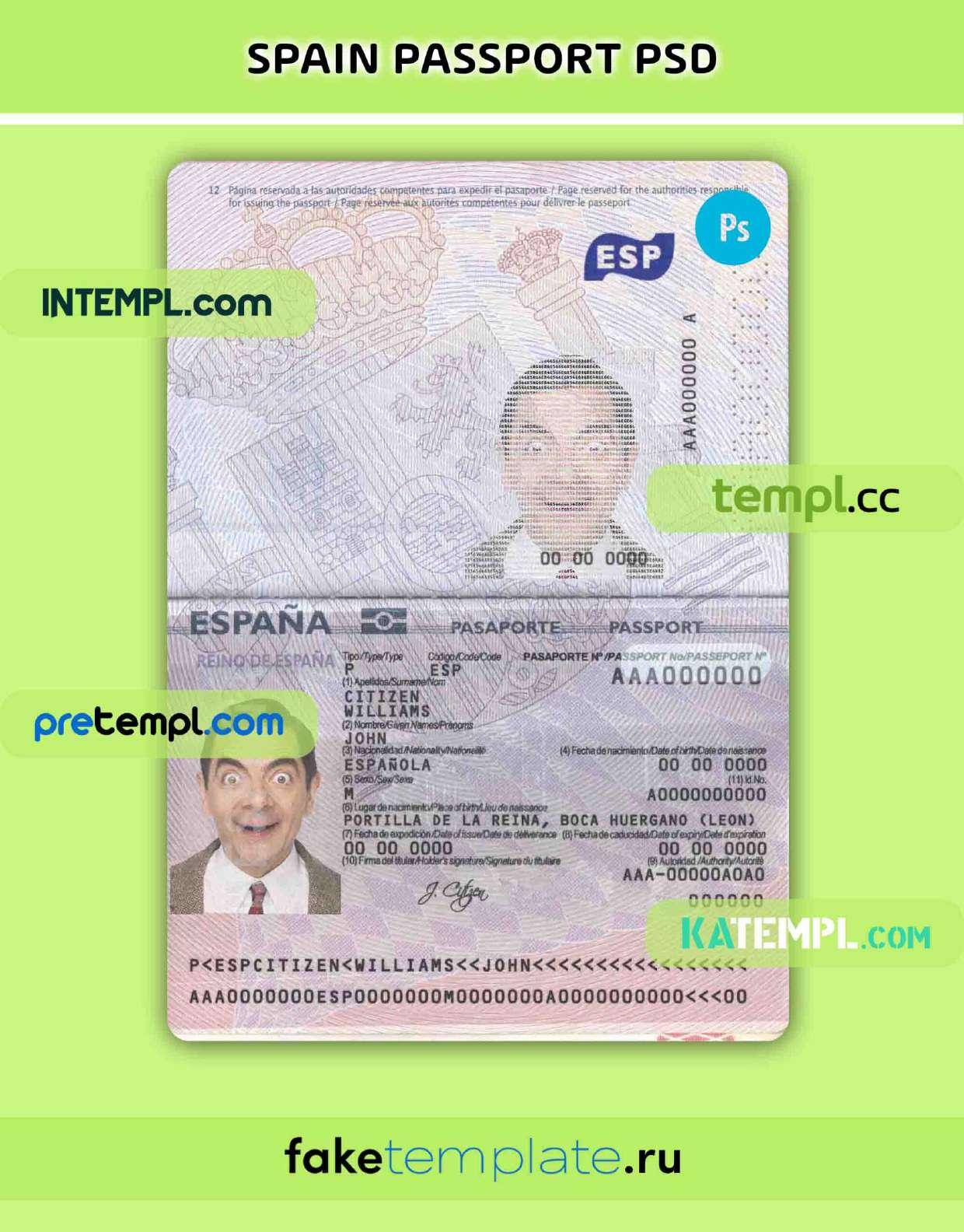 Spain passport PSD download template 2015 by intemplpassport - Issuu