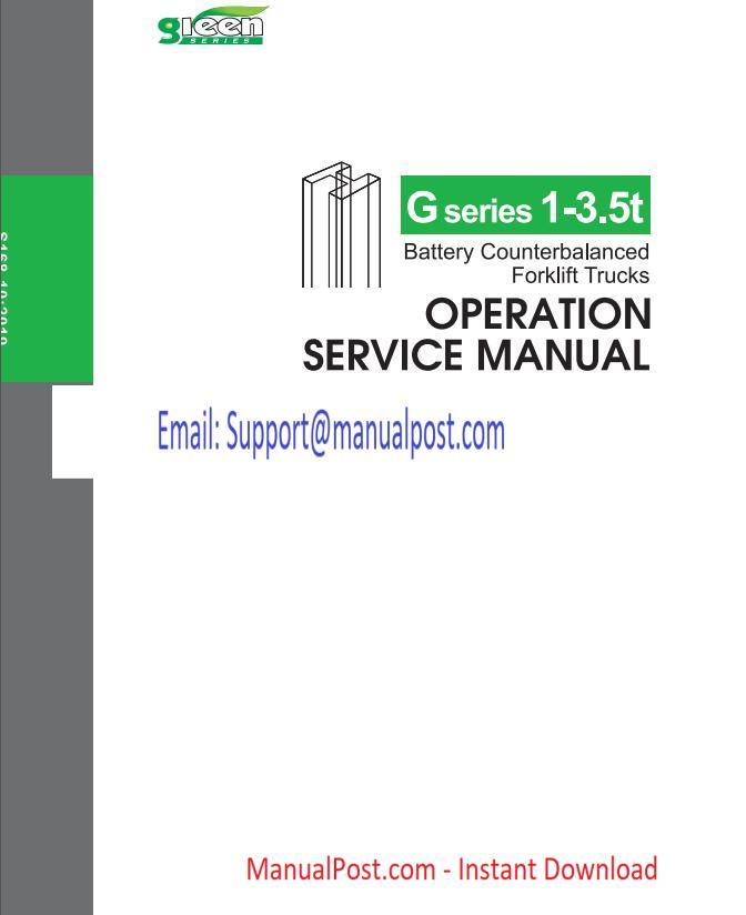 Heli forklift truck g series 3t operation service parts manual by ...