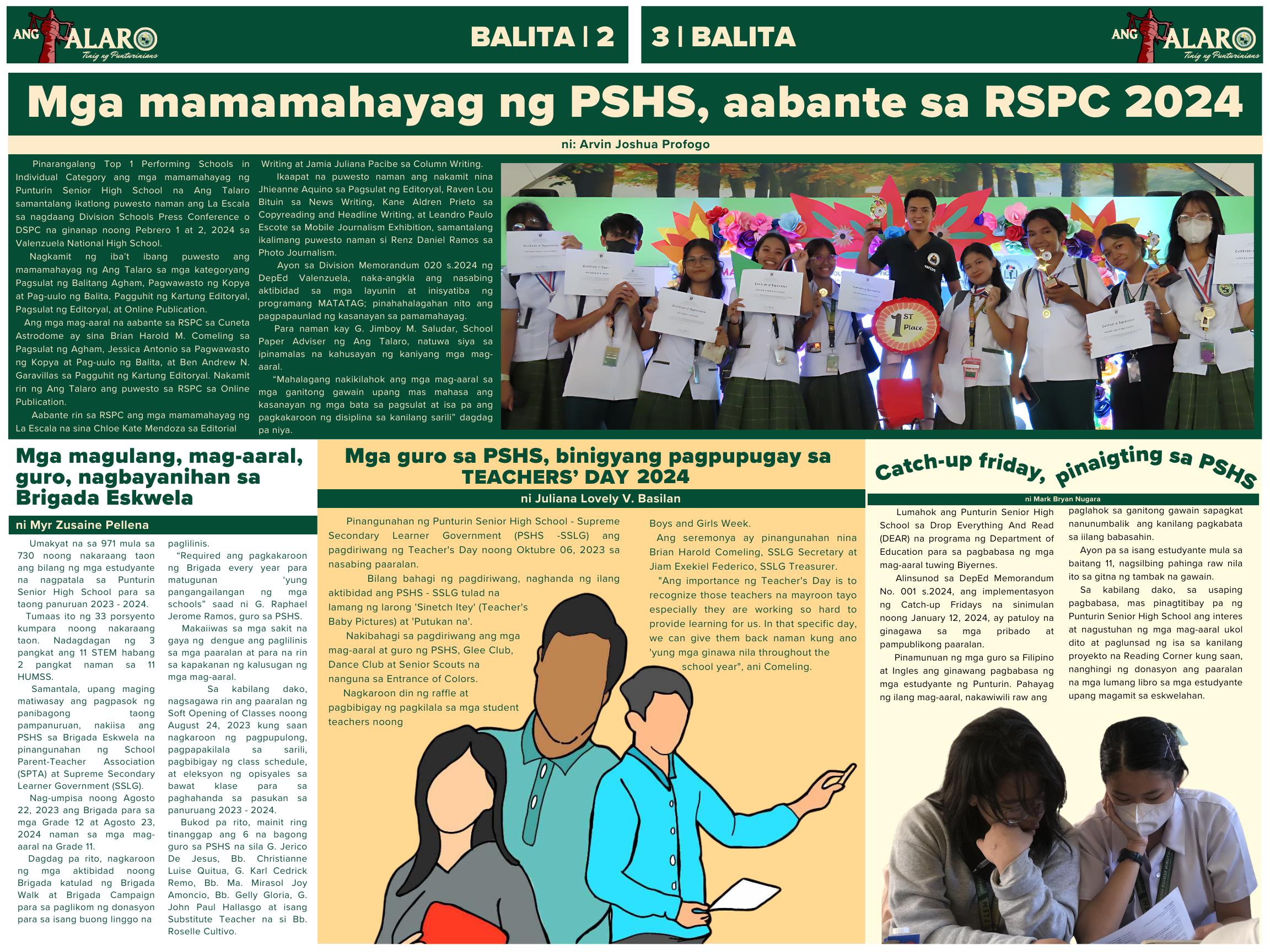 ANG TALARO - OPISYAL NA PAHAYAGANG PAMPAARALAN NG PUNTURIN SENIOR HIGH ...