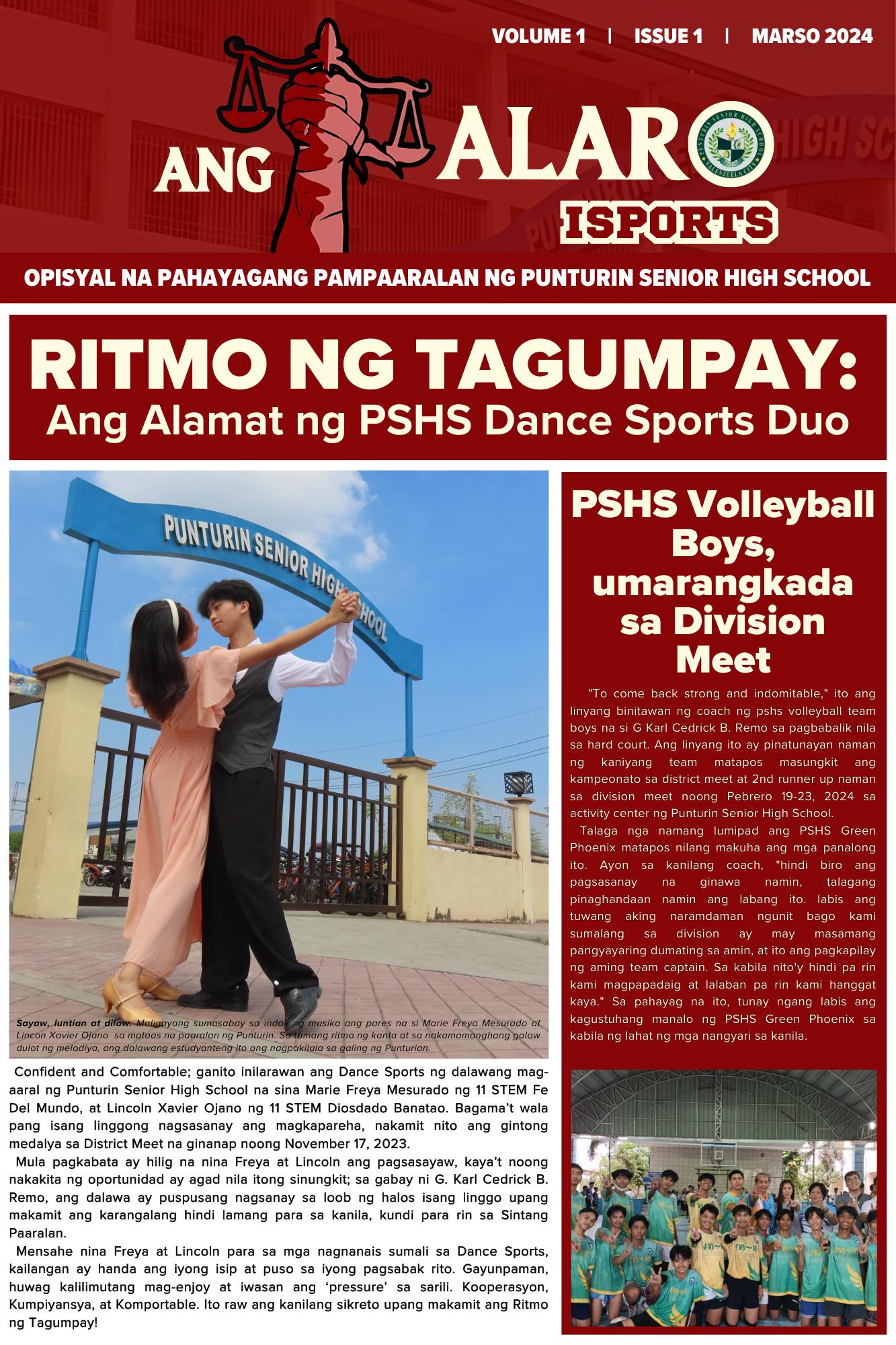 ANG TALARO - OPISYAL NA PAHAYAGANG PAMPAARALAN NG PUNTURIN SENIOR HIGH ...