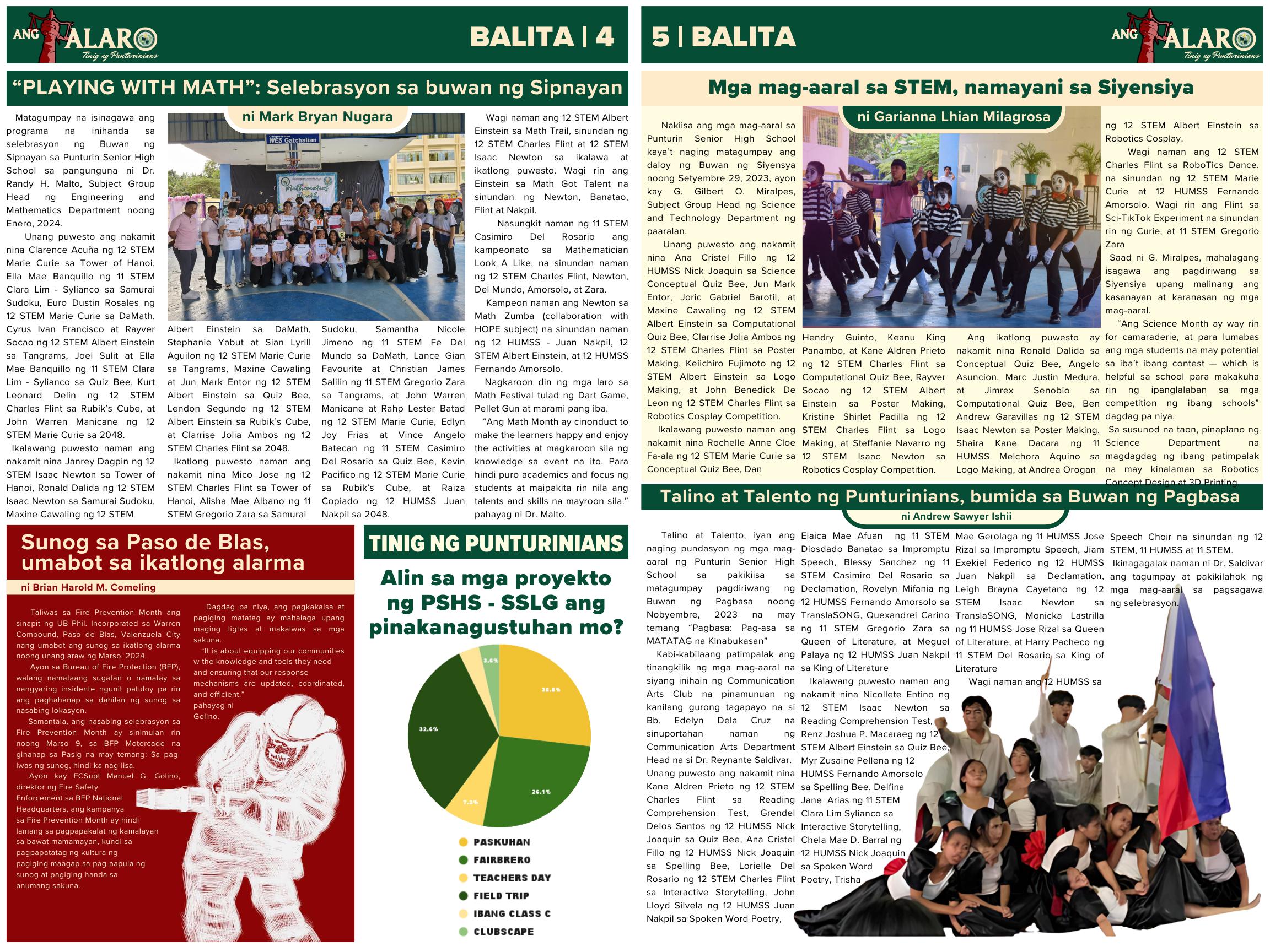 ANG TALARO - OPISYAL NA PAHAYAGANG PAMPAARALAN NG PUNTURIN SENIOR HIGH ...