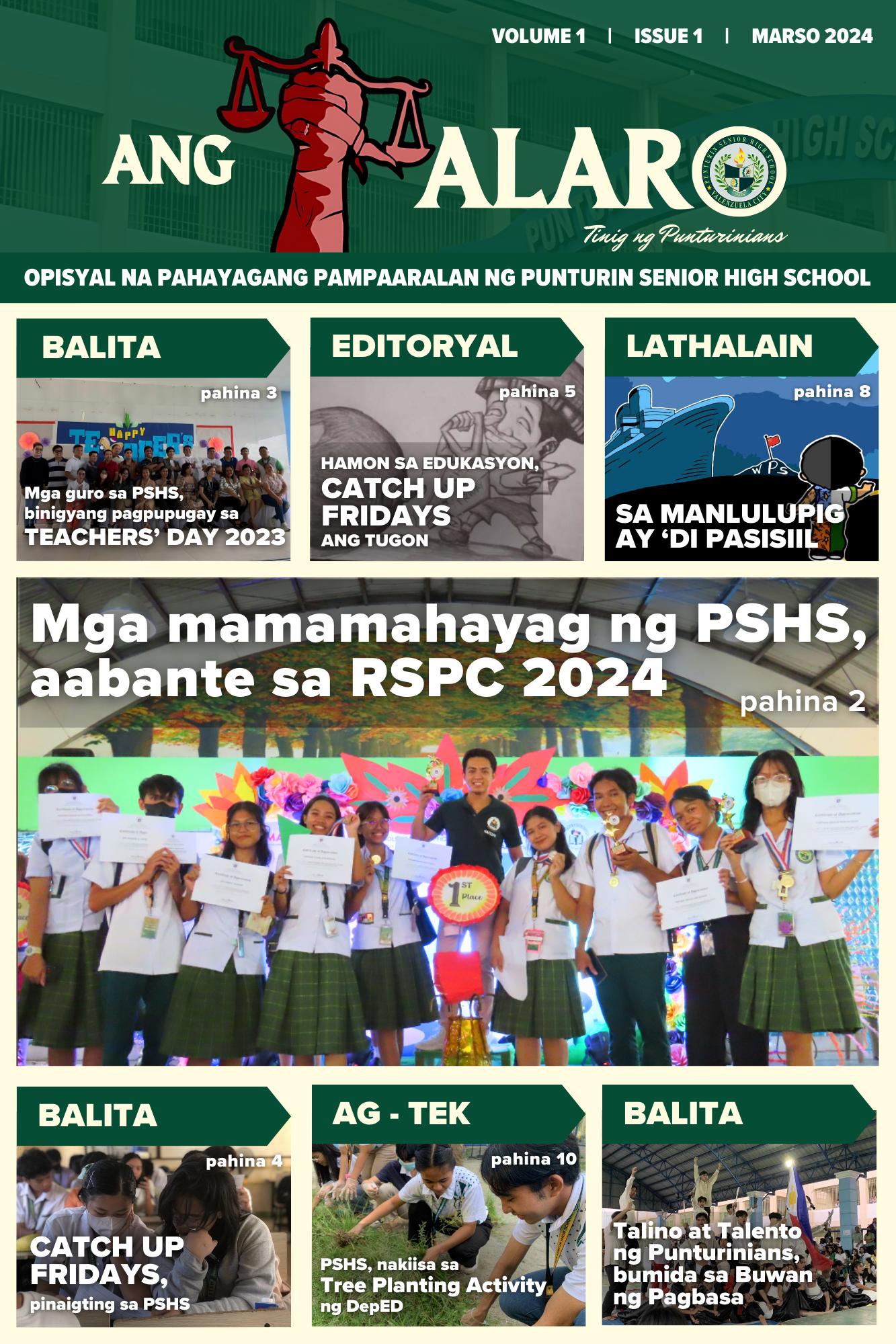ANG TALARO - OPISYAL NA PAHAYAGANG PAMPAARALAN NG PUNTURIN SENIOR HIGH ...