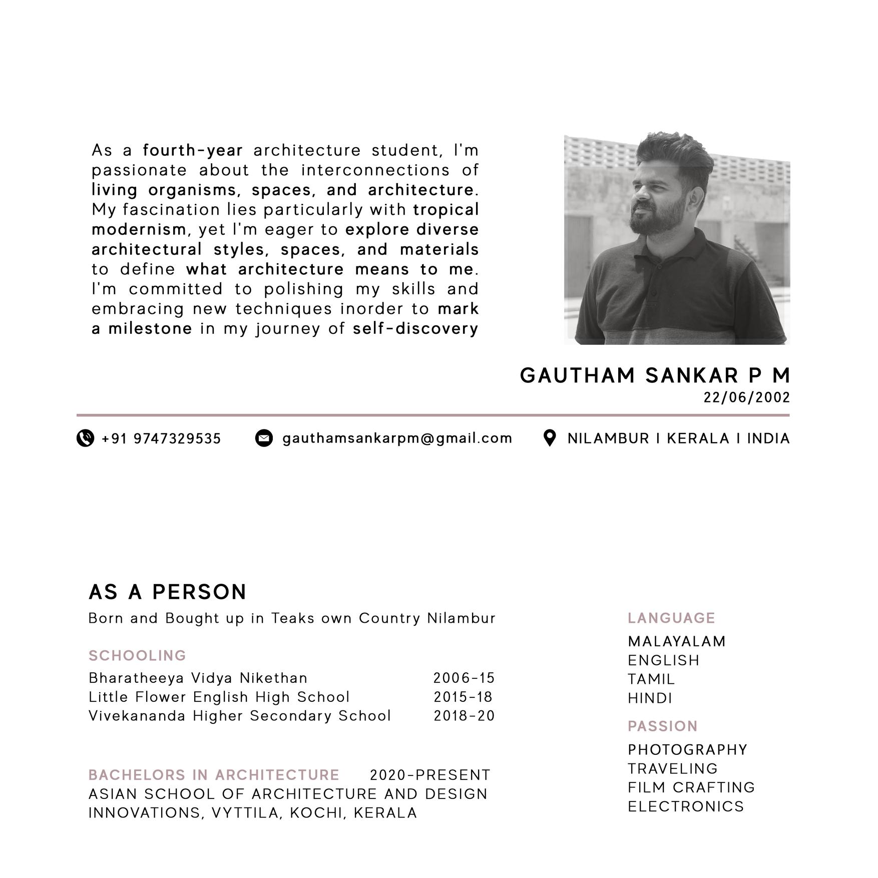 ARCHITECTURE PORTFOLIO 2024 I GAUTHAM SANKAR by GAUTHAM SANKAR - Issuu