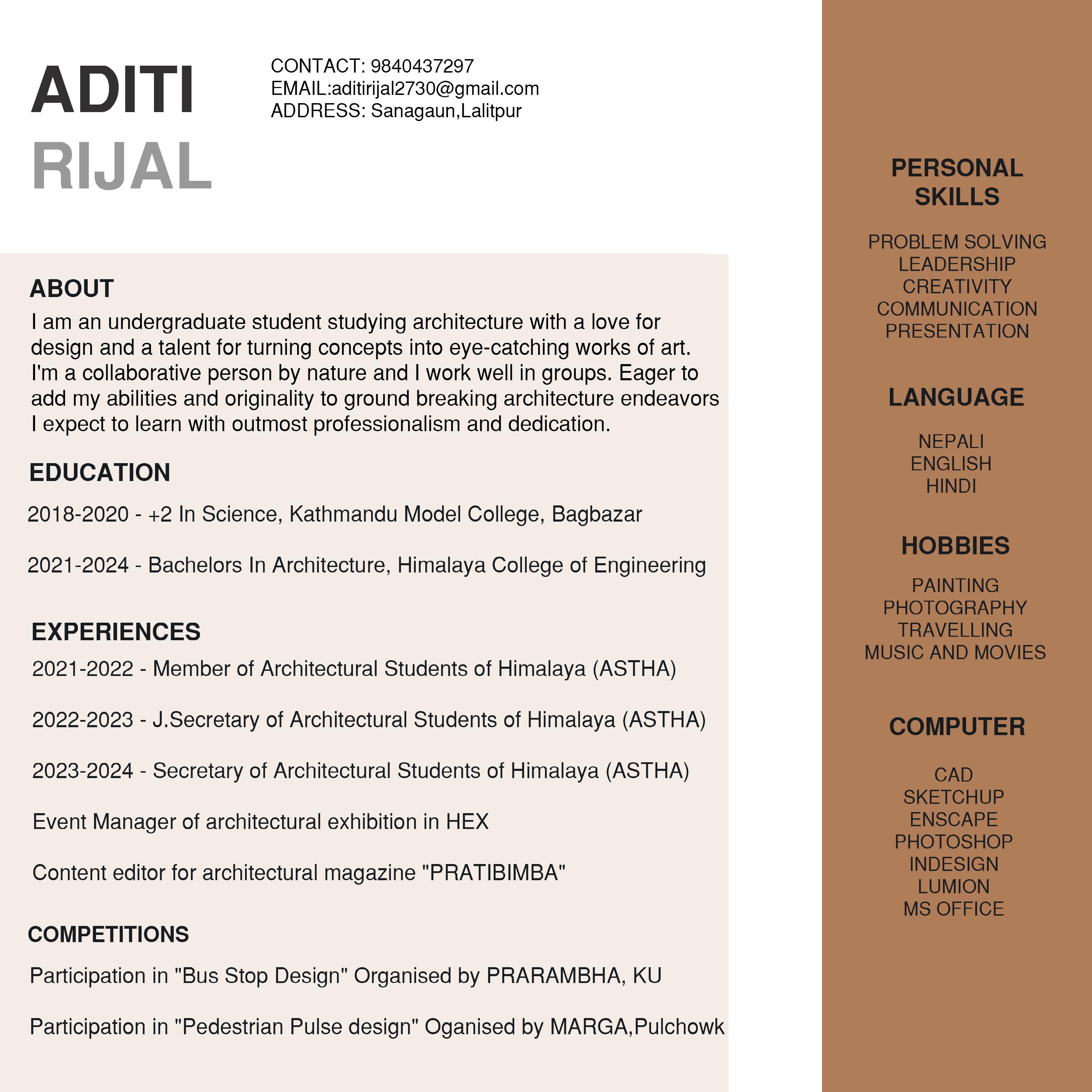 Undergraduate Architectural Portfolio by aditi rijal - Issuu