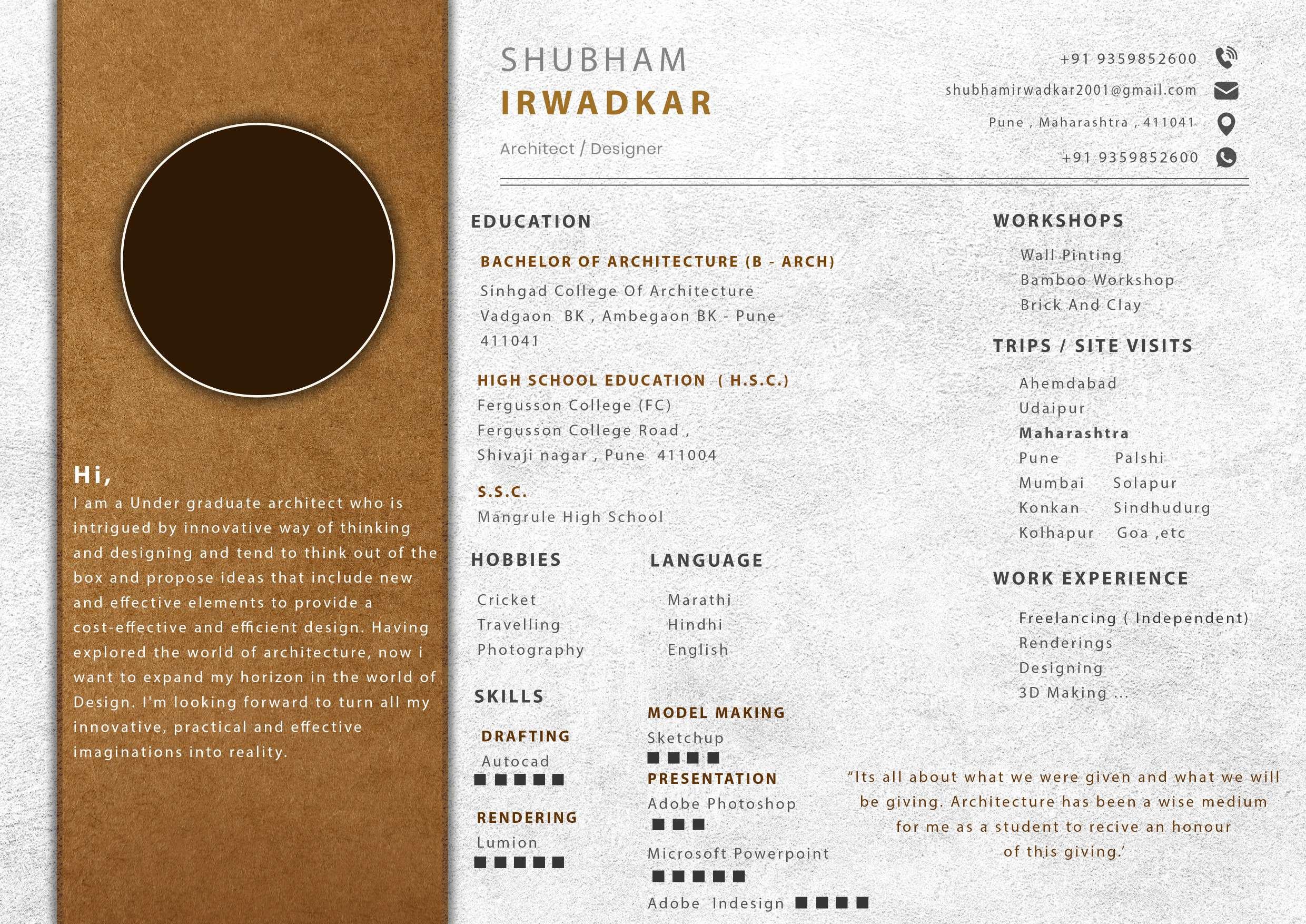 Shubham Irwadkar | Undergraduate Architectural Portfolio 2020 - 24 by ...