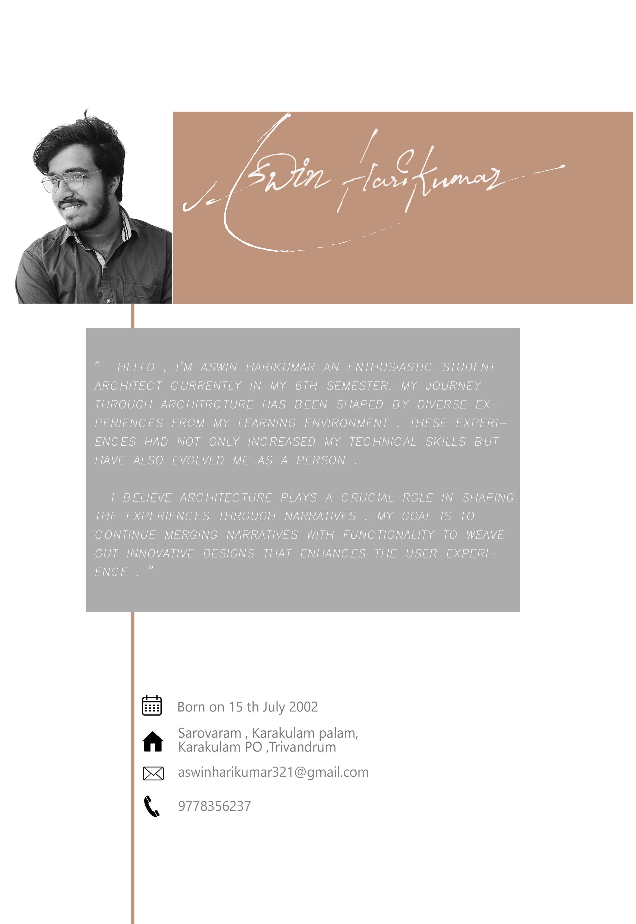 Aswin Harikumar - portfolio 2024 by aswinhk - Issuu