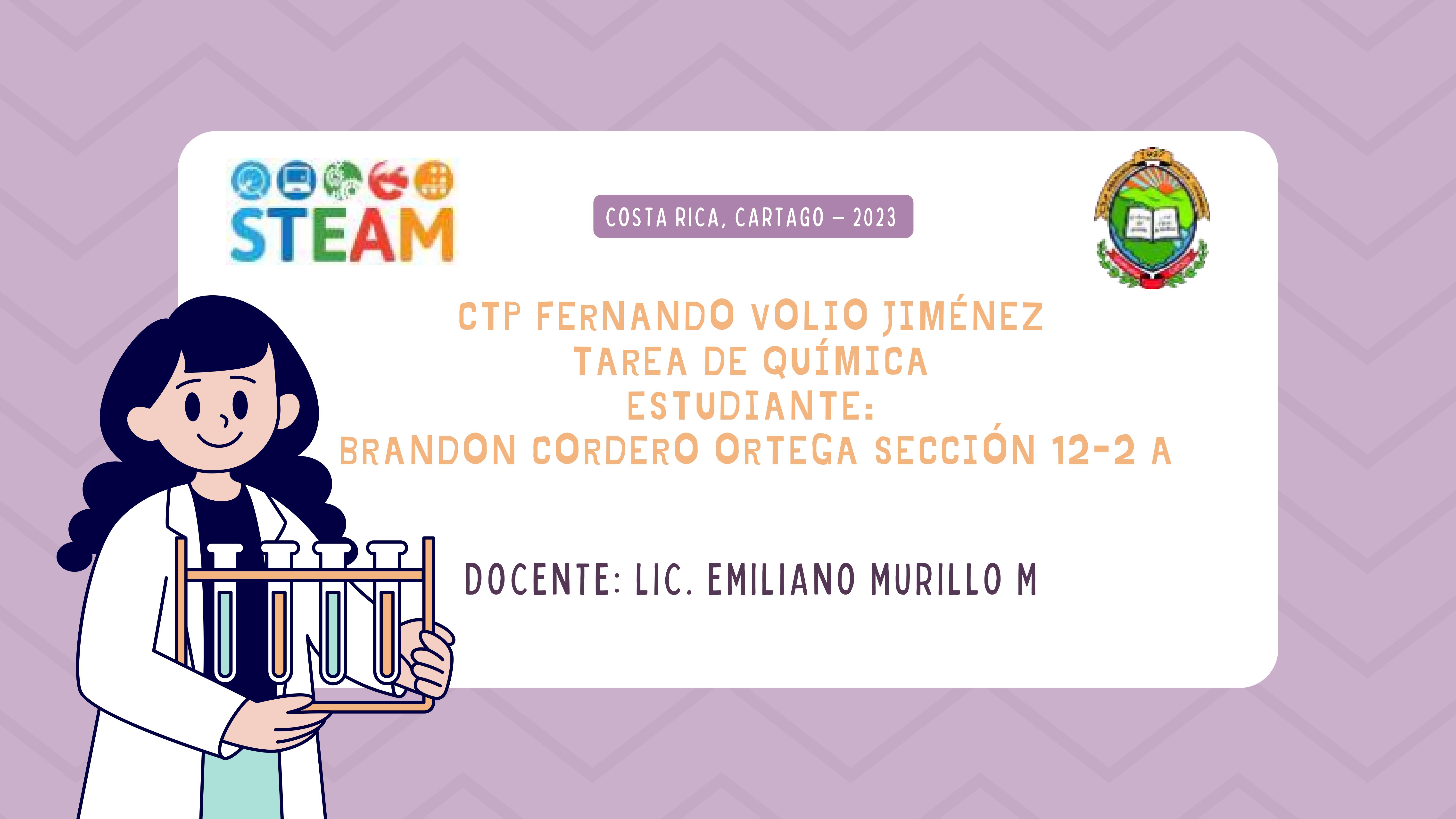 Tarea Quimica l Brandon Cordero 12-2A by Brandon - Issuu