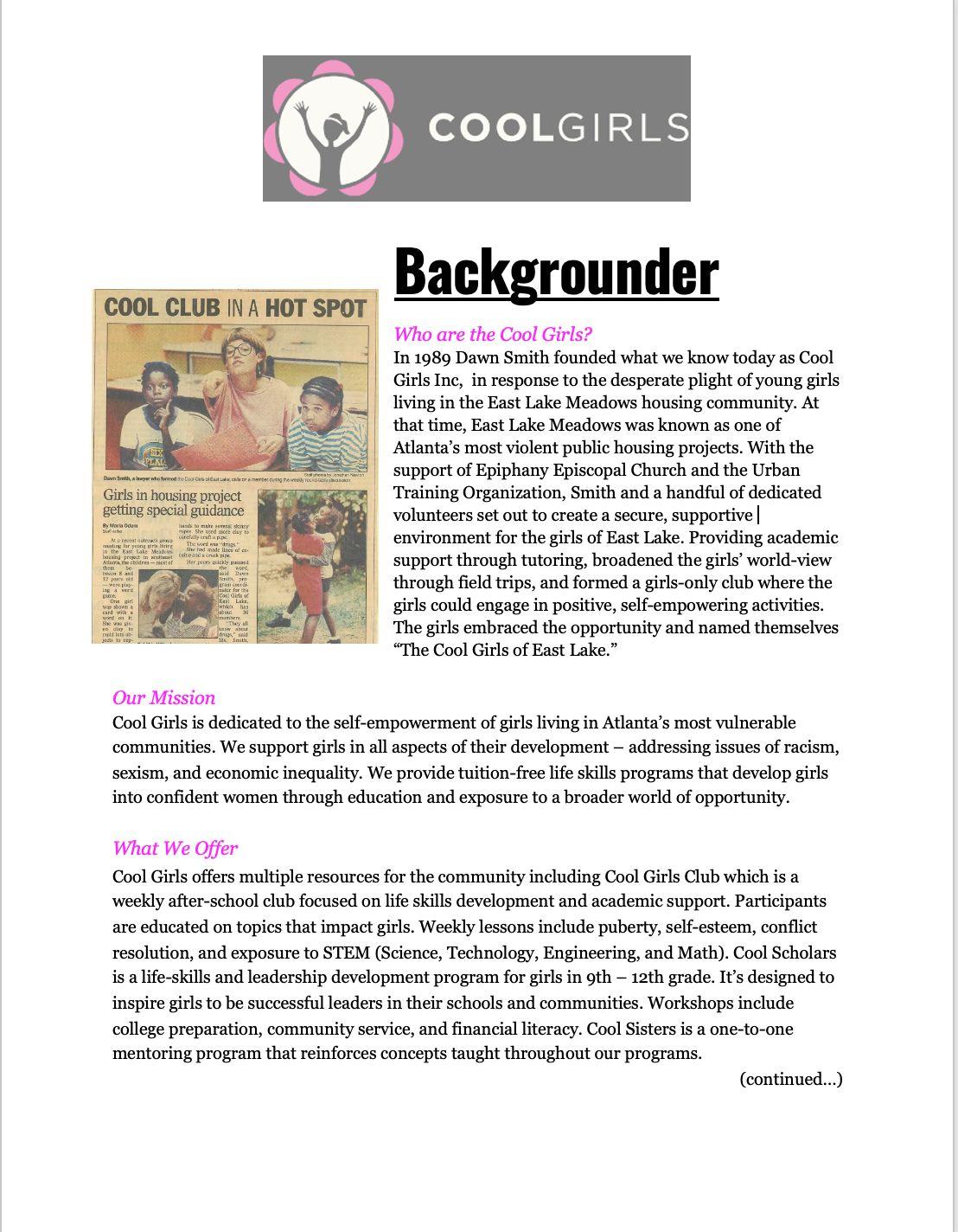 Cool Girls Media Campaign Kit by cidneyjefferson - Issuu