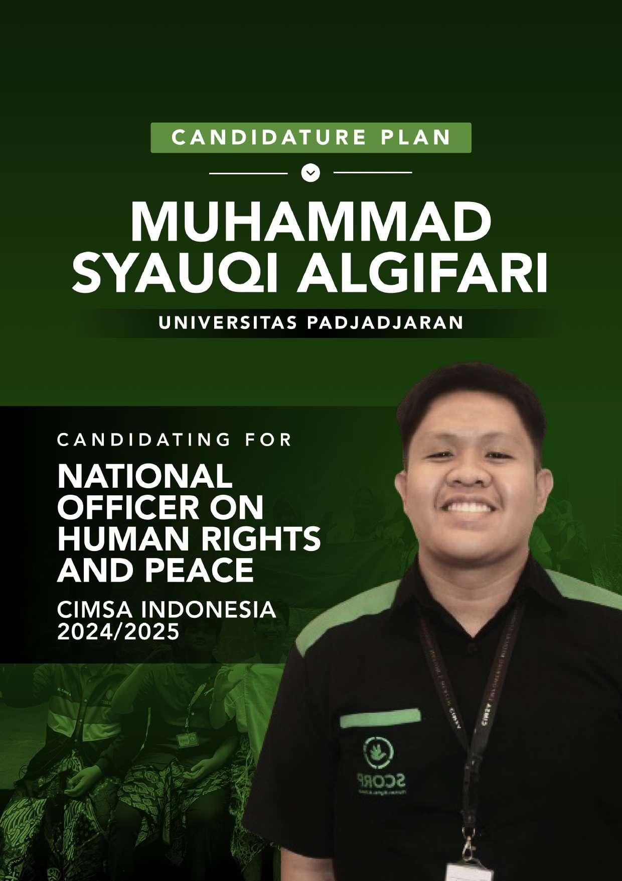 Candidature Plan - Muhammad Syauqi Algifari for NORP CIMSA Indonesia ...