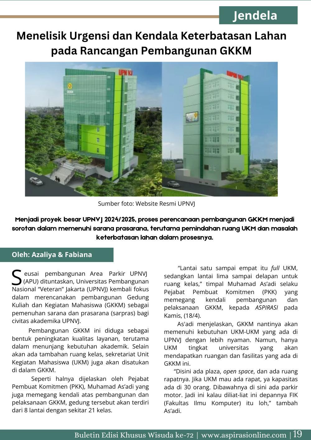 Buletin Edisi Khusus Wisuda Ke-72 LPM ASPIRASI by LPM ASPIRASI - Issuu