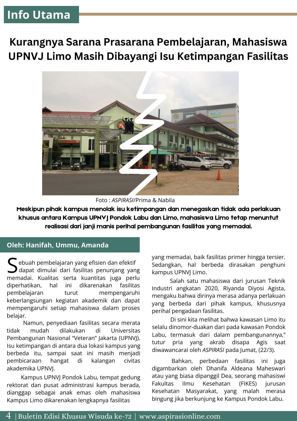 Buletin Edisi Khusus Wisuda Ke-72 LPM ASPIRASI by LPM ASPIRASI - Issuu