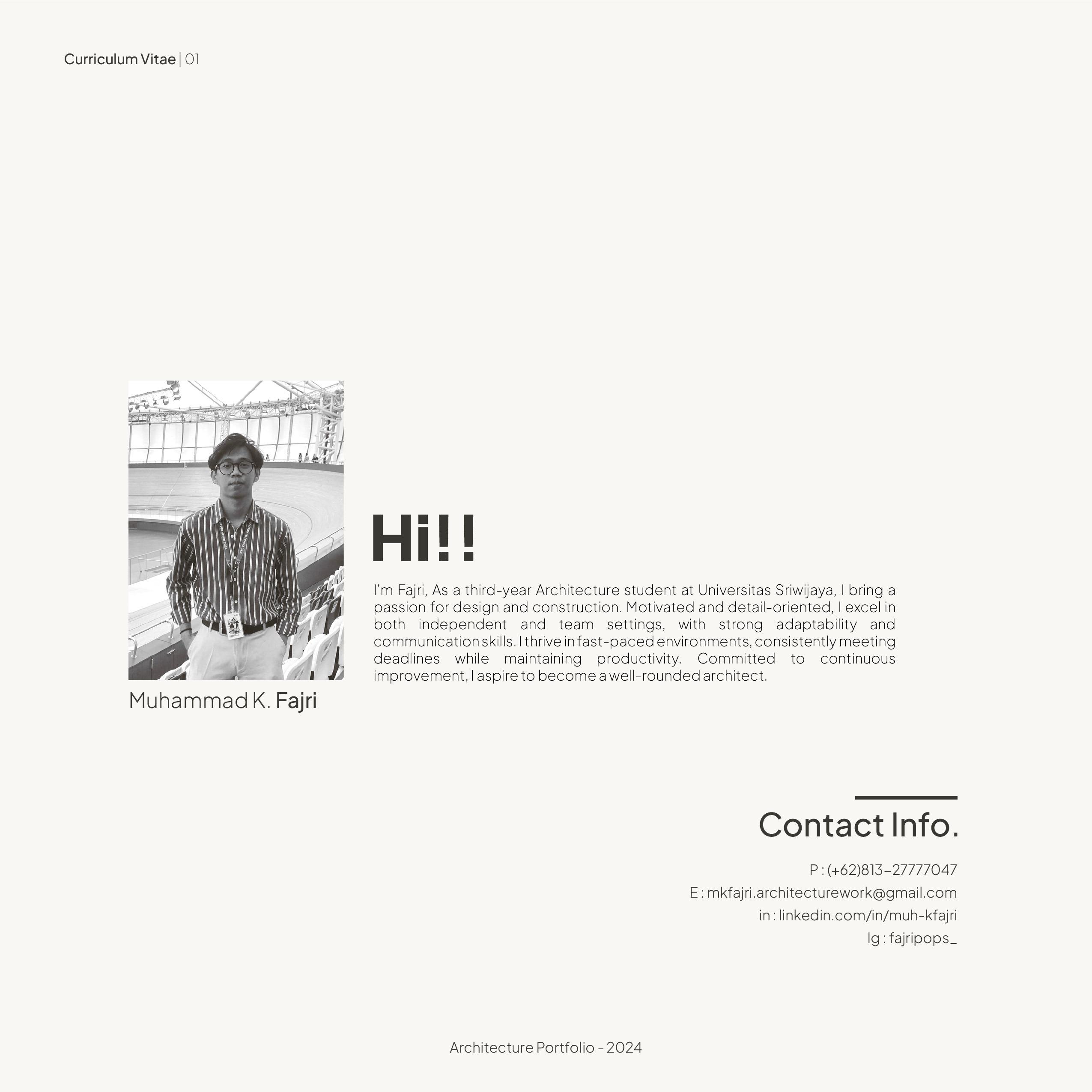 Muhammad Fajri | Architecture Portfolio 2024 by Muhammad Fajri - Issuu