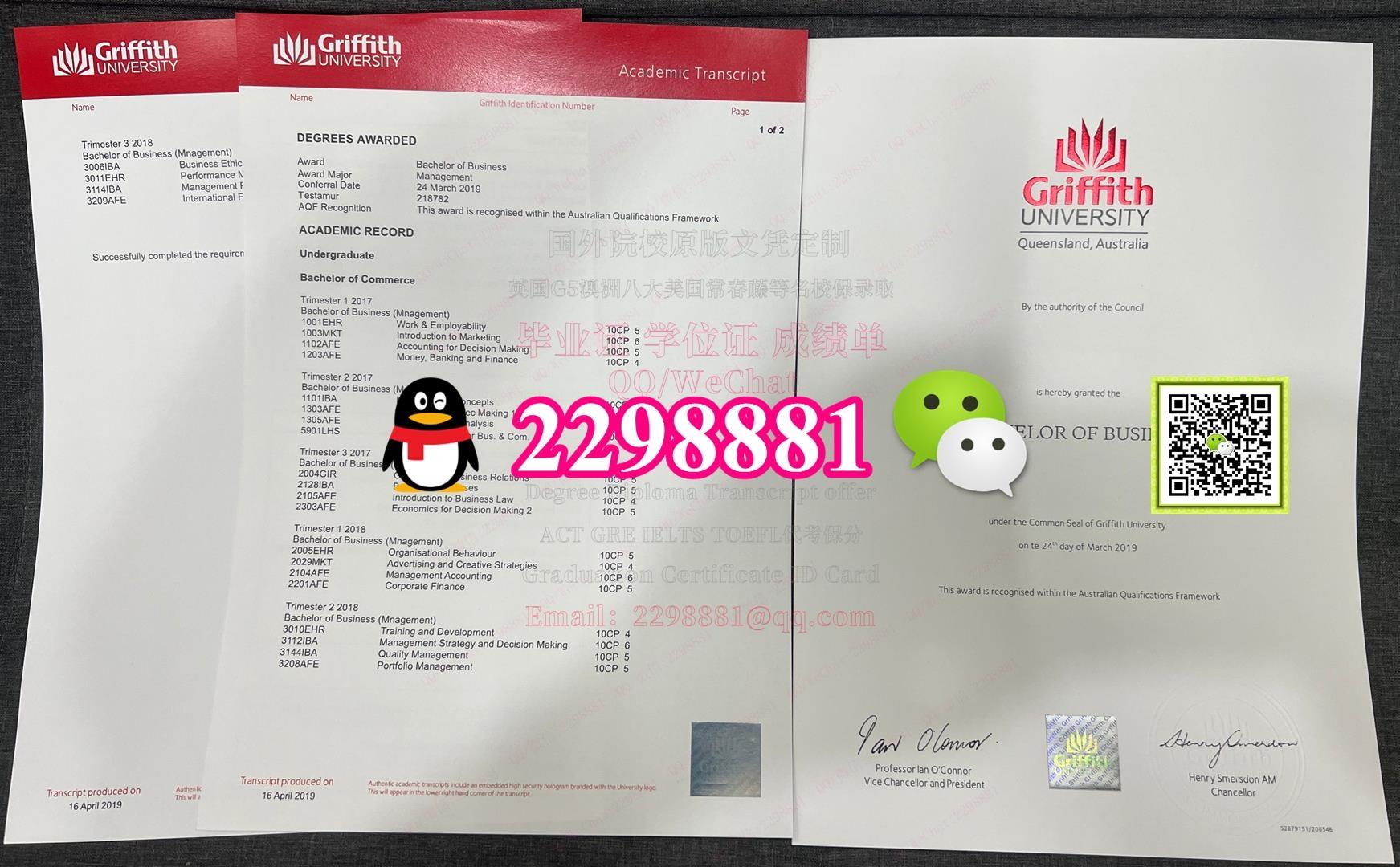 办Griffith学位证格里菲斯大学毕业证成绩单Q微信2298881做Griffith留信网中留服认证海牙认证改Griffith成绩单GPA做 ...