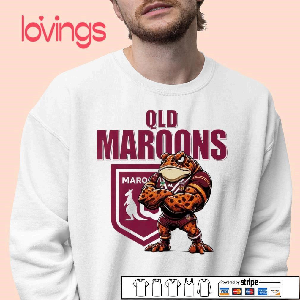 Funny Queensland Maroons football Cane Toad mascot pose shirt by ...