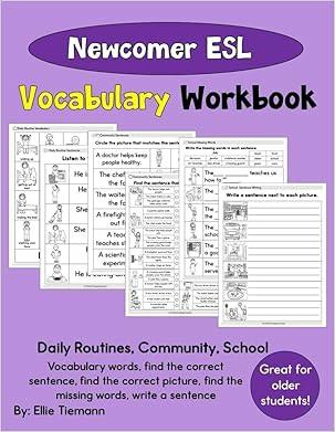 PDF Free ESL Vocabulary Workbook: Newcomer Students | Daily Activities ...