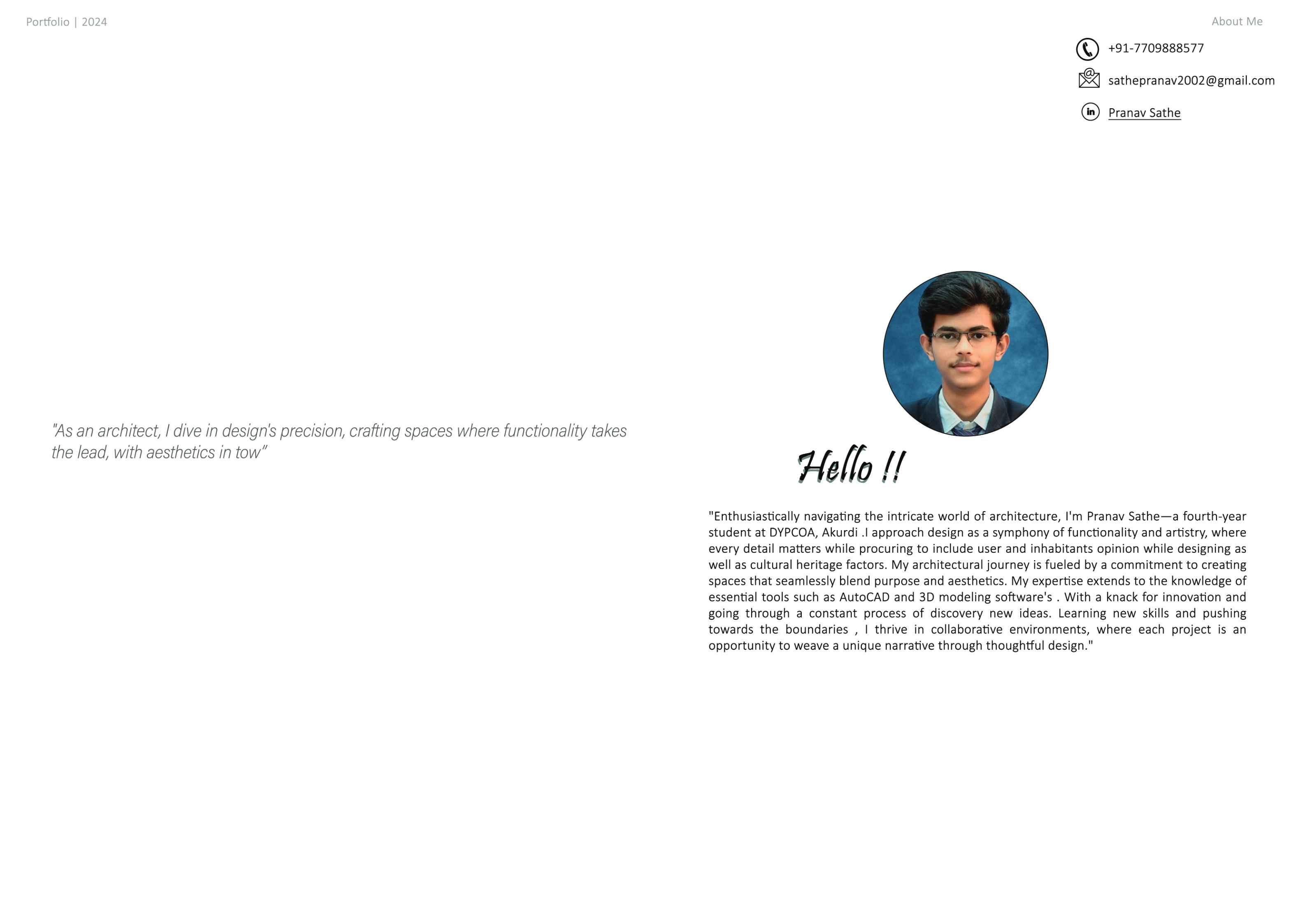 Architecture Portfolio 2024 by Pranav Sathe - Issuu