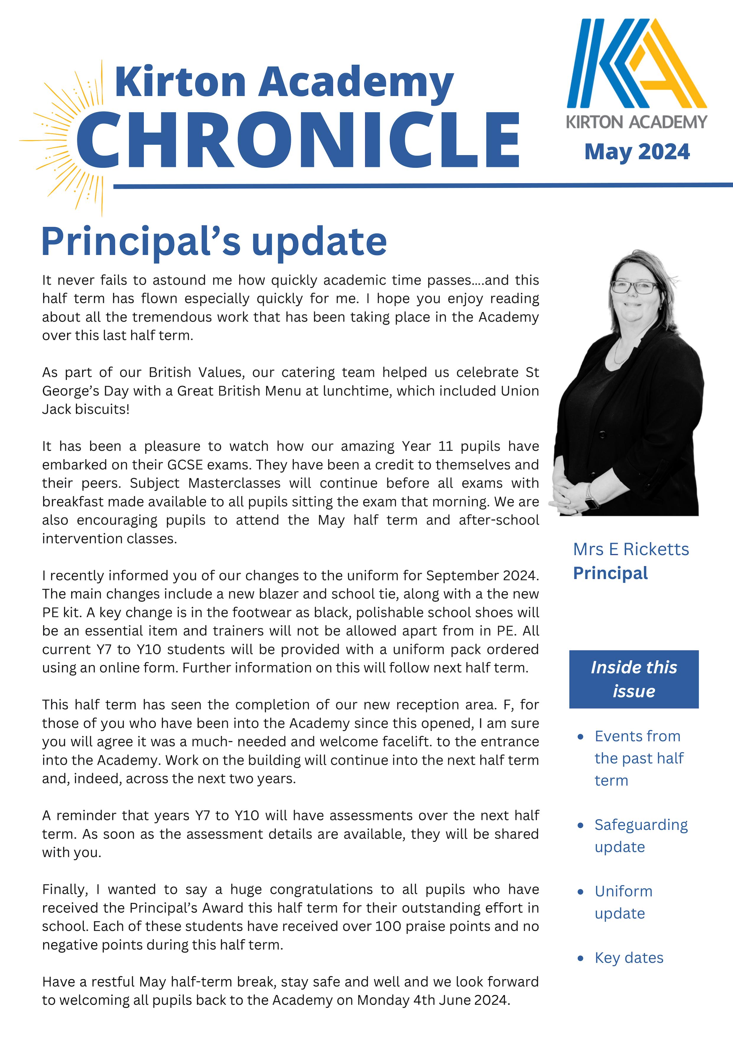 Kirton Academy Newsletter may 2024 by huntcliff - Issuu