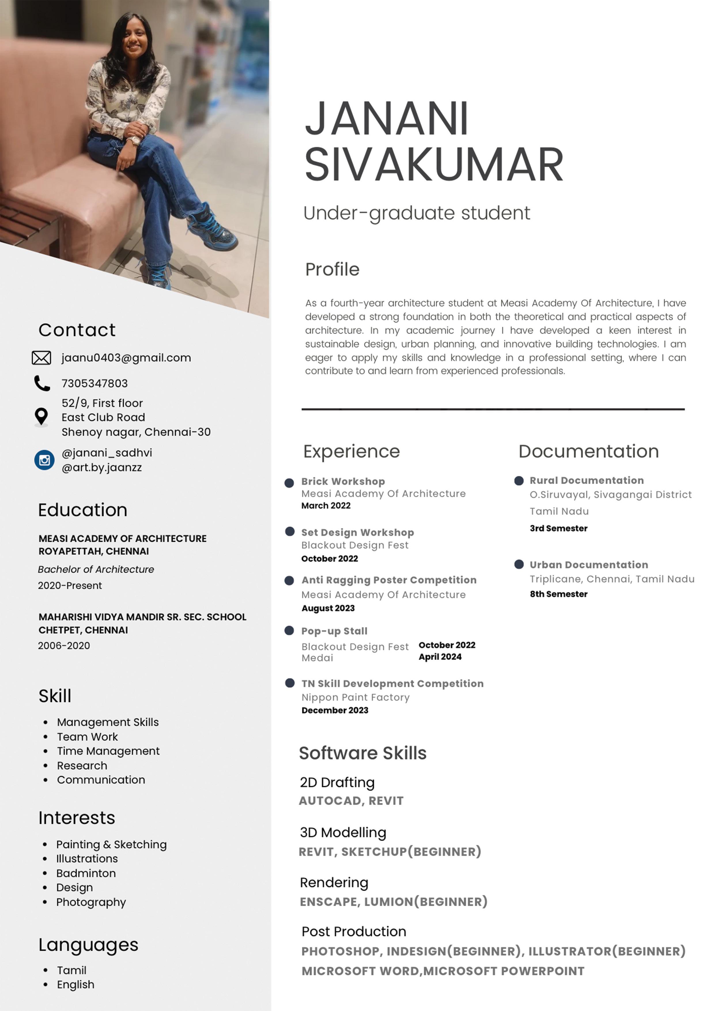 JANANI SIVAKUMAR, MEASI ACADEMY OF ARCHITECTURE by Janani Sivakumar - Issuu