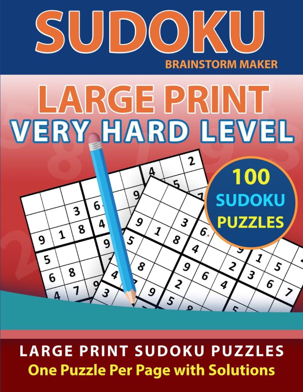 Pdf⚡(read online) Sudoku Large Print: 100 Sudoku Puzzles with Very Hard ...