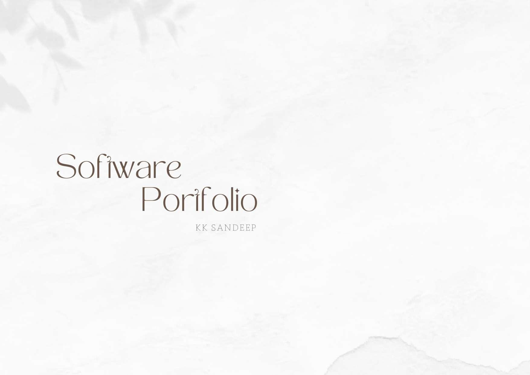 software portfolio by K K sandeep - Issuu