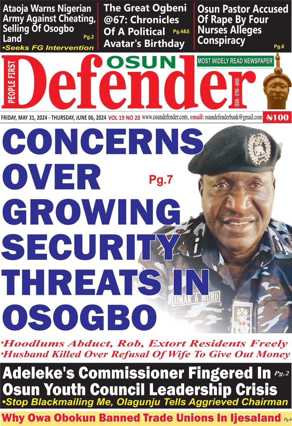Osun Defender Online Version of May 31, 2024 by Osun Defender Newspaper ...