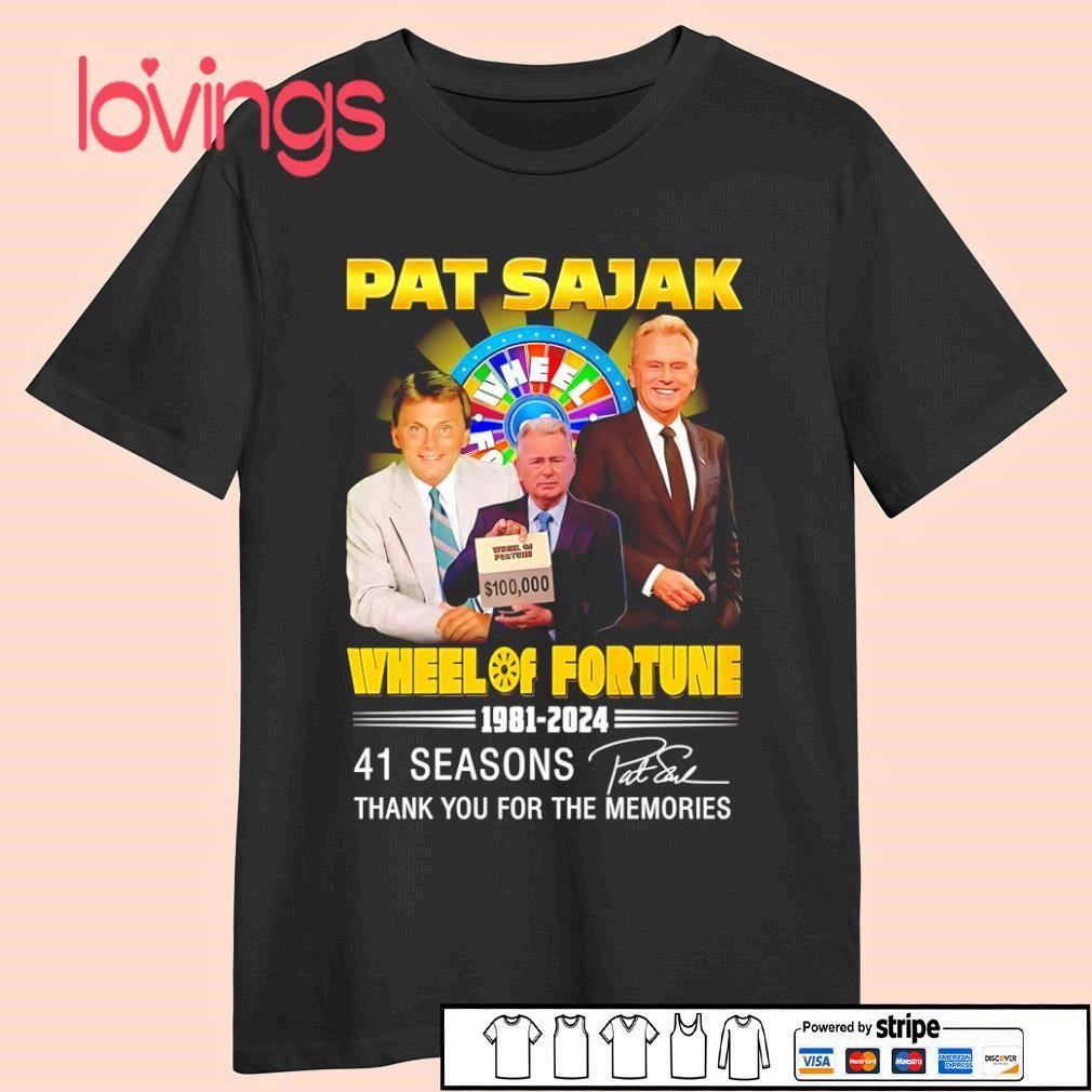 Pat Sajak Wheel of Fortune 1981-2024 thank you signature shirt by ...