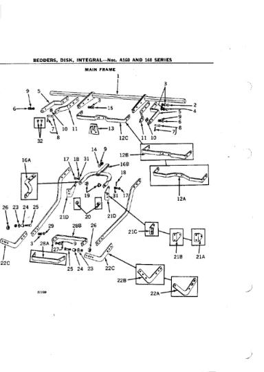 John Deere Nos. A160, 160 Series Integral Disk Bedders Parts Manual ...