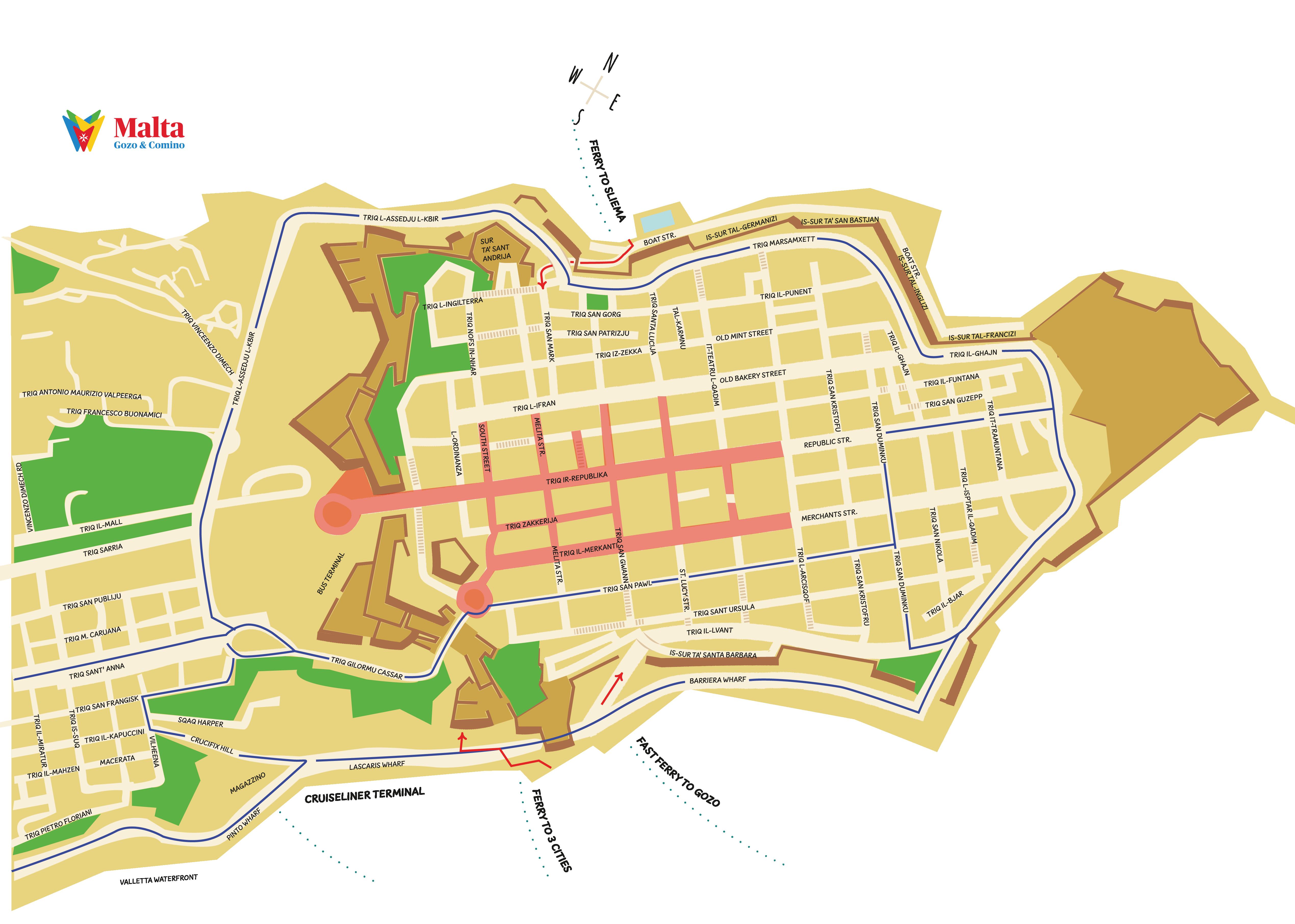 Malta Map | Valletta & Floriana by Malta Tourism Authority - Issuu