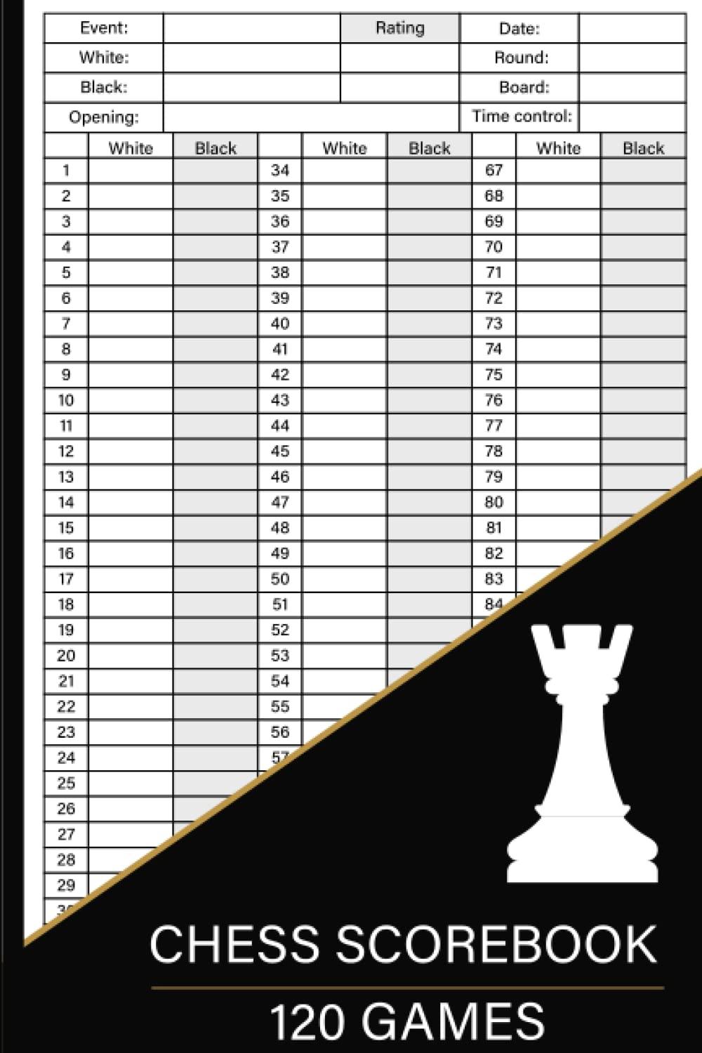 ⚡PDF ️ Chess Scorebook: 100 Games Sheets, Chess Notation Book, Chess Annotation Log by ...