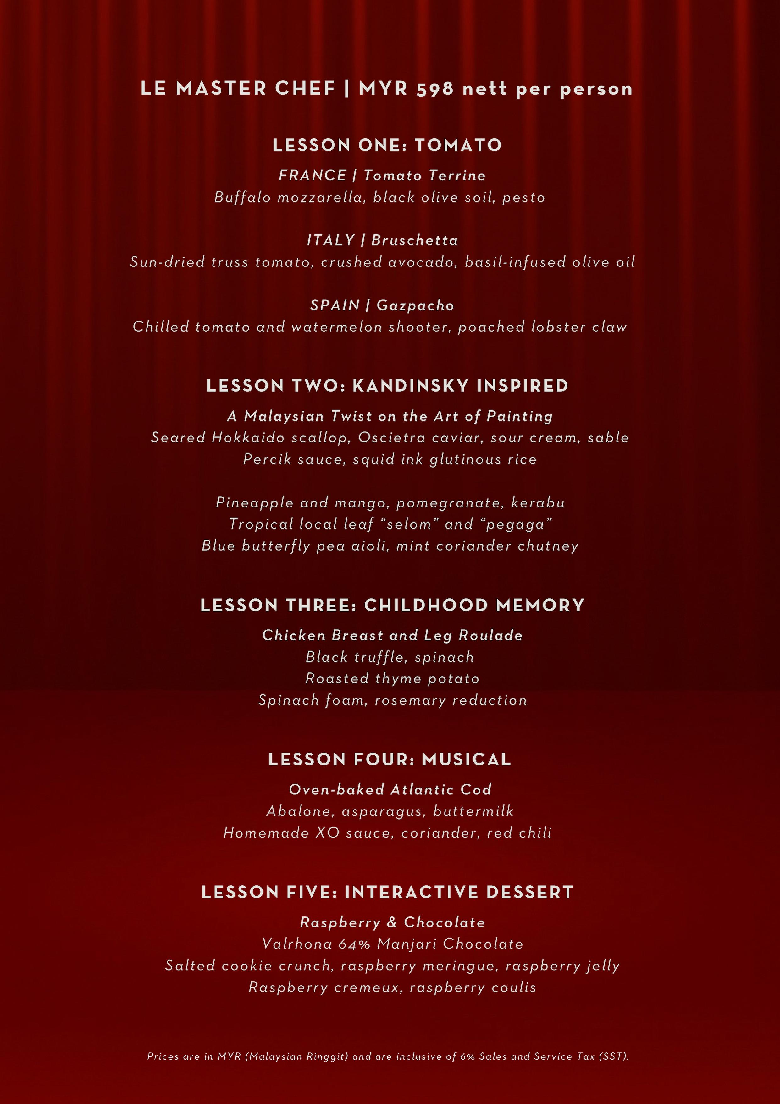 Menu: Le Petit Chef at Grand Hyatt Kuala Lumpur by Grand Hyatt Kuala ...