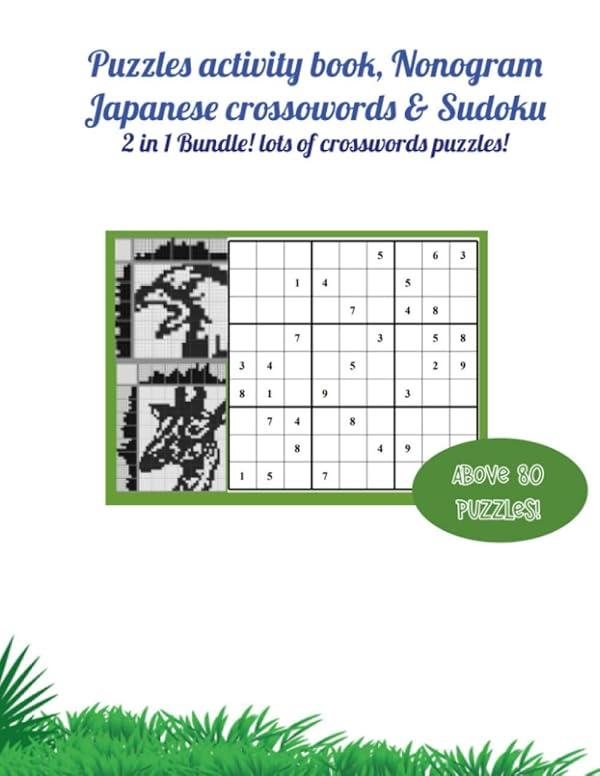 Download PDF Puzzles activity book, Nonogram Japanese crossowords ...