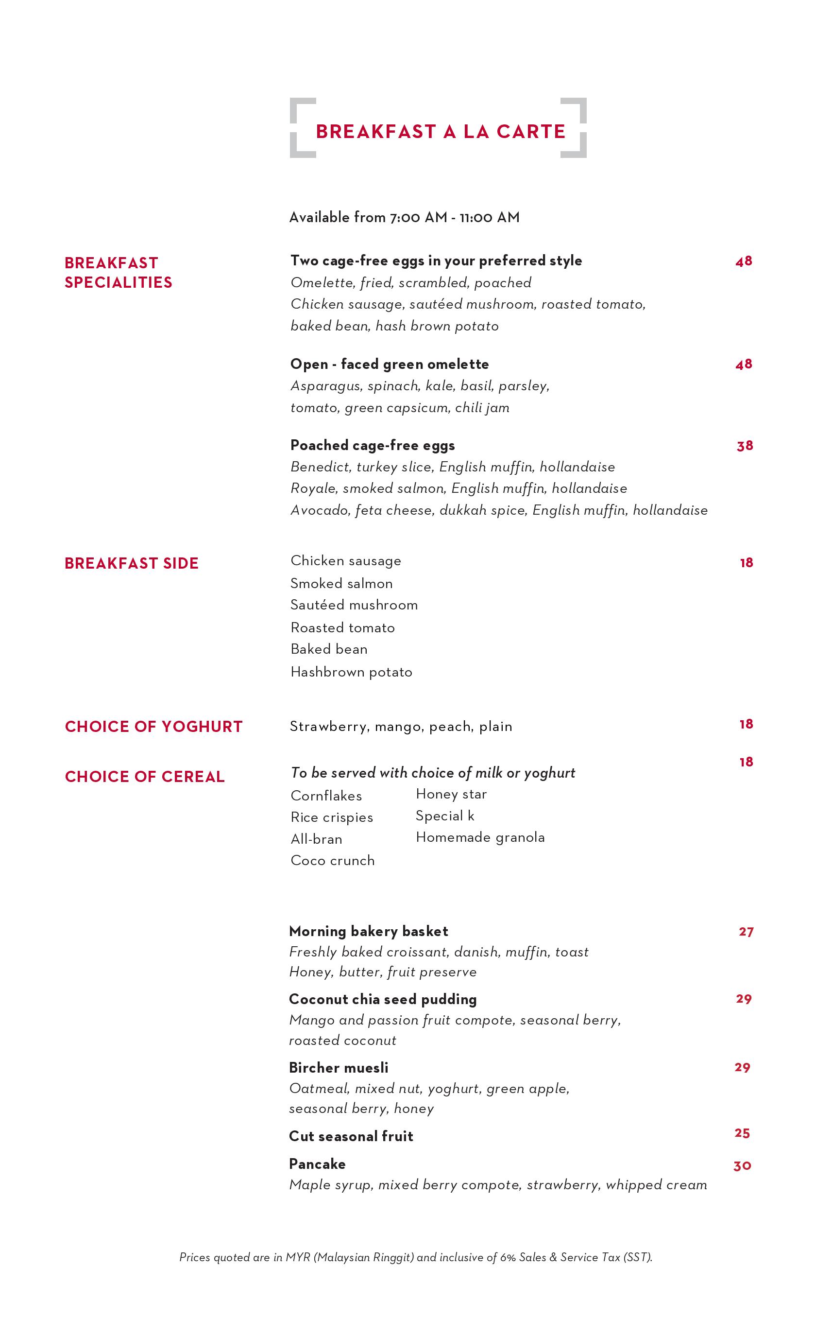 Menu: In-Room Dining by Grand Hyatt Kuala Lumpur - Issuu
