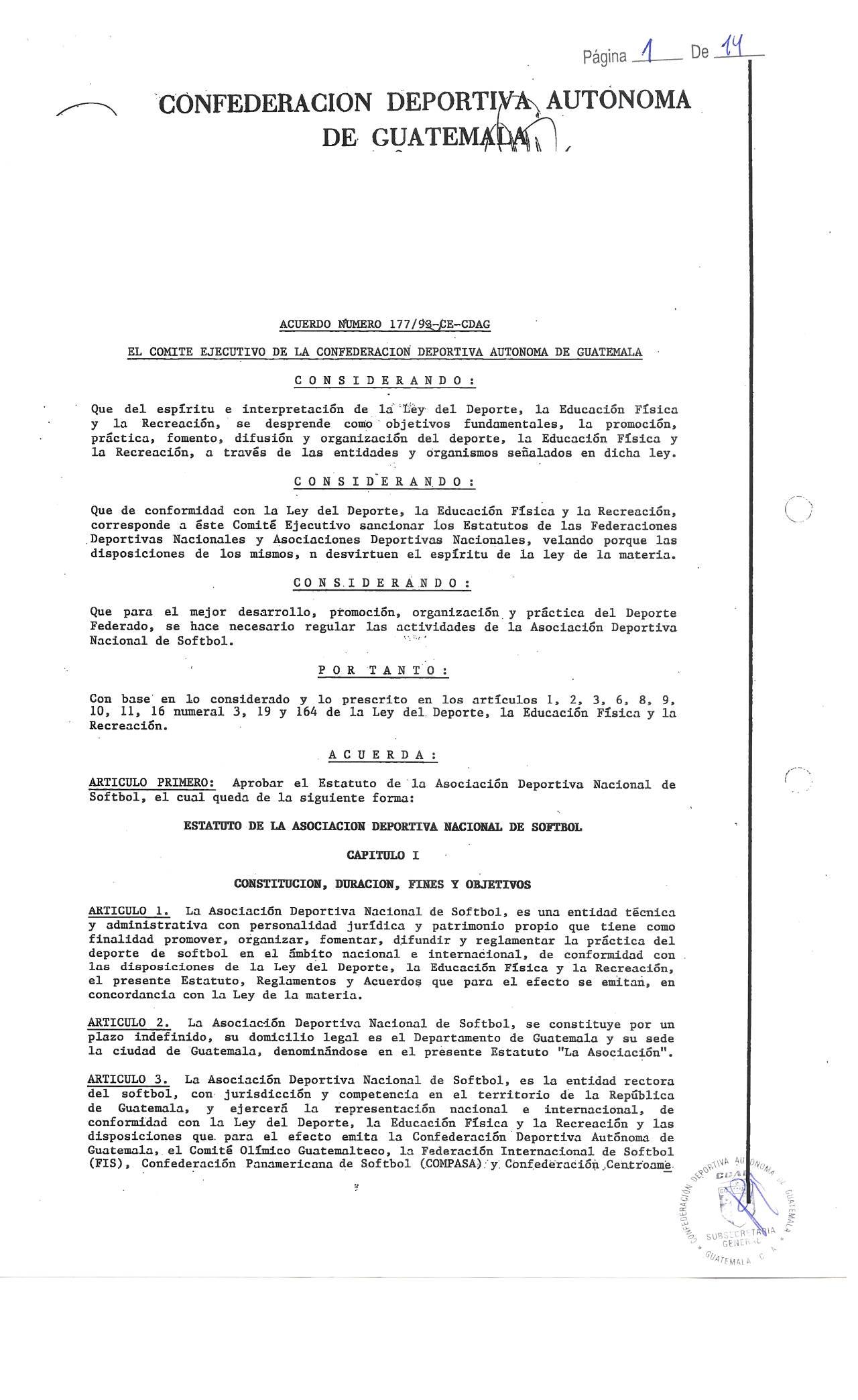Estatutos vigentes Asosoft 2024 by Asociación Deportiva Nacional de ...