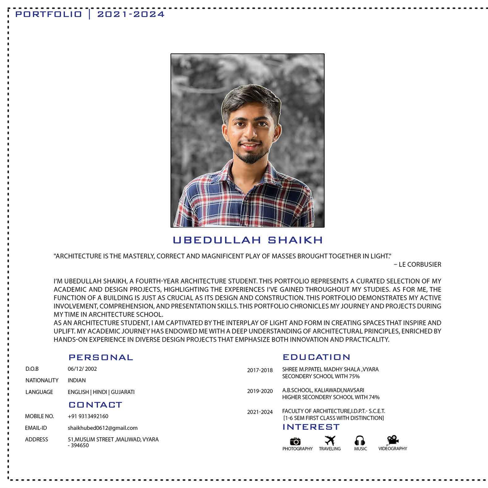 UBEDULLAH SHAIKH UNDERGRADUATE PORTFOLIO (2021-2024) by Shaikh Ubed - Issuu