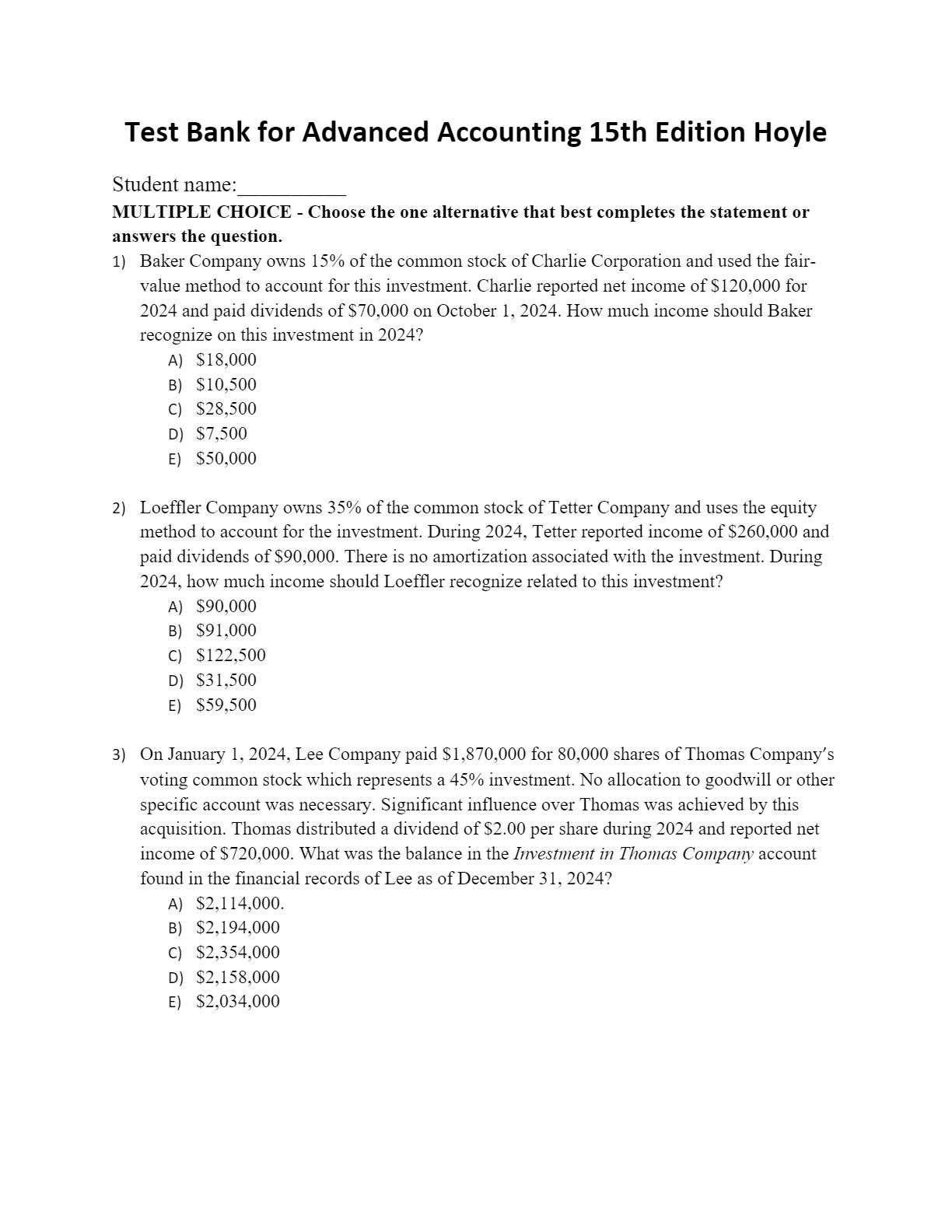 Advanced Accounting 15th EditionJoe by Hoyle, Schaefer and Doupnik by ...