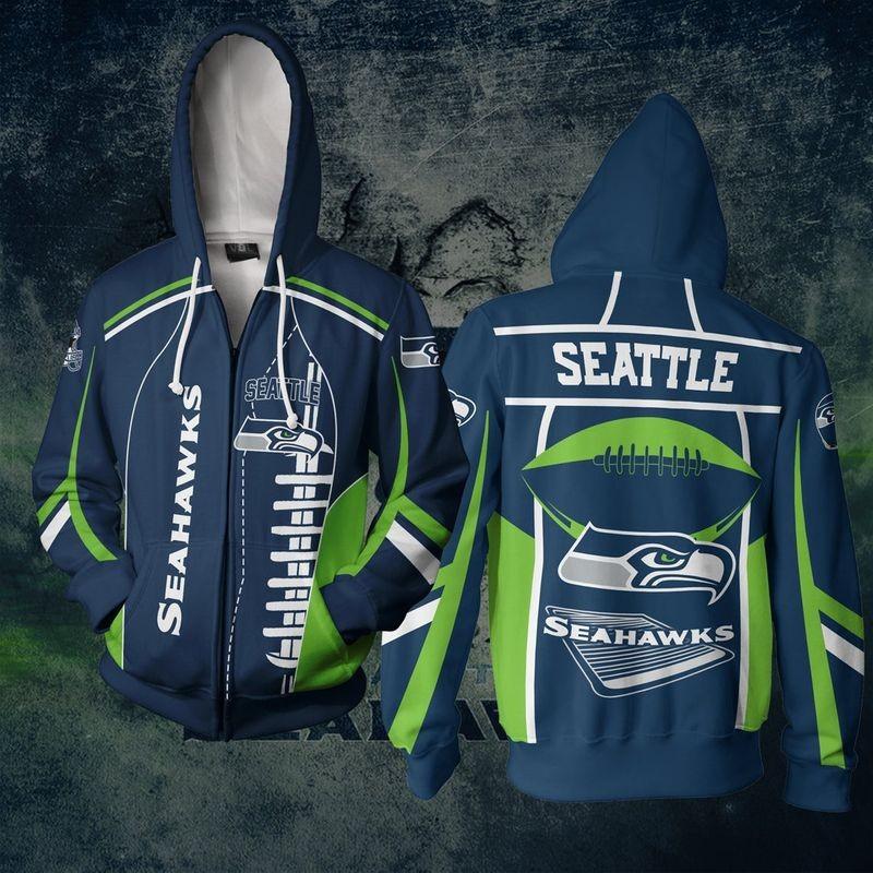 Seattle Seahawks Big Logo Full Over Print 3D Hoodie All Over Printed by ...