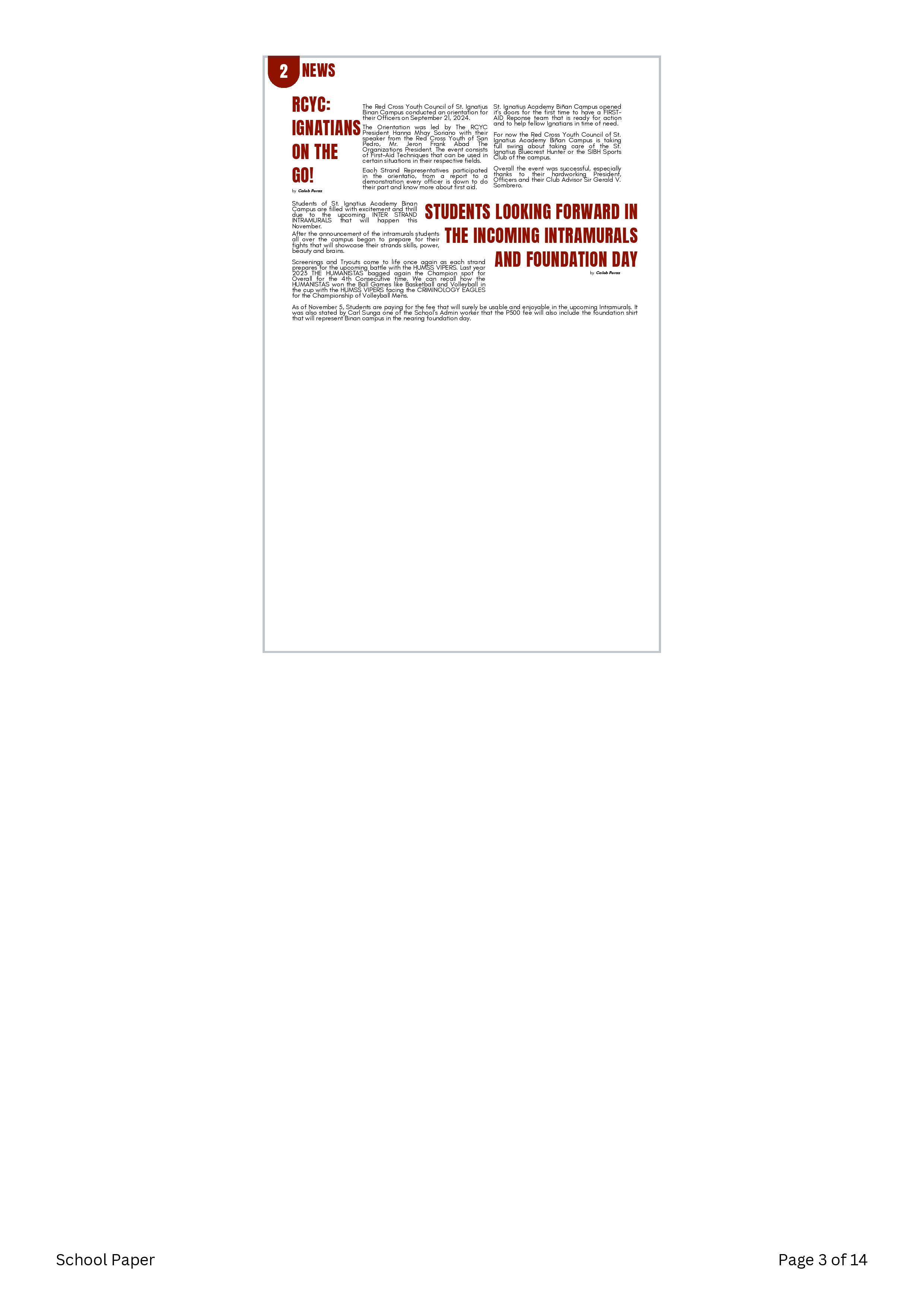 School Paper by Caleb Peraz - Issuu