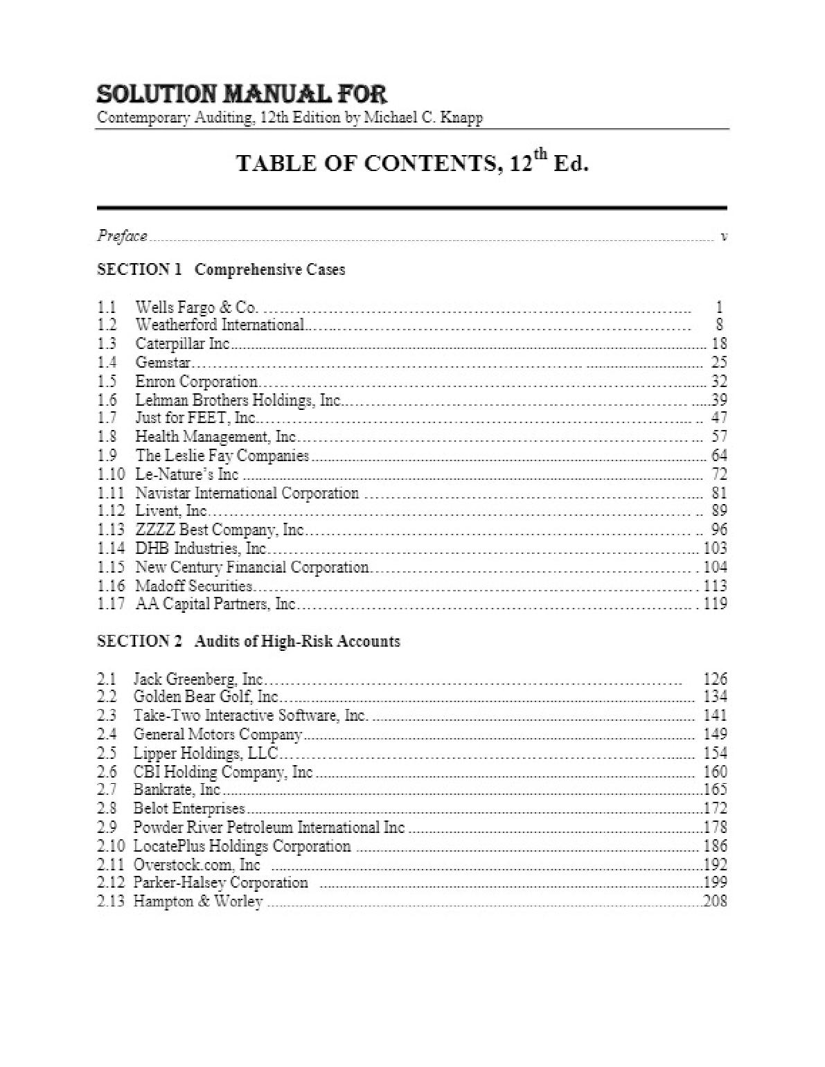 Solution Manual For Contemporary Auditing, 12th Edition by Michael C ...