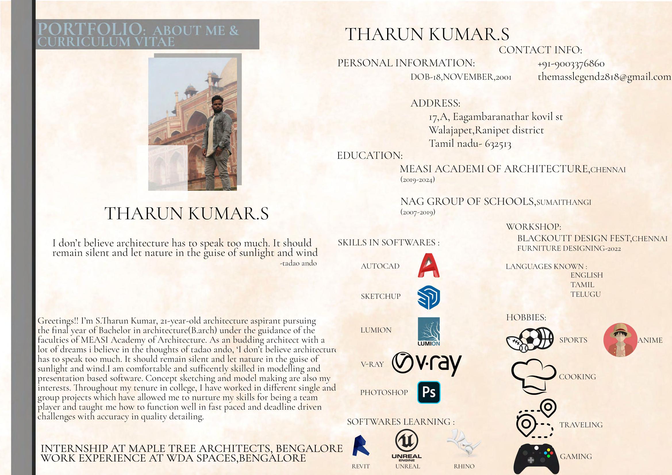 MY PORTFOLIO by Tharun Kumar by stk_architect - Issuu