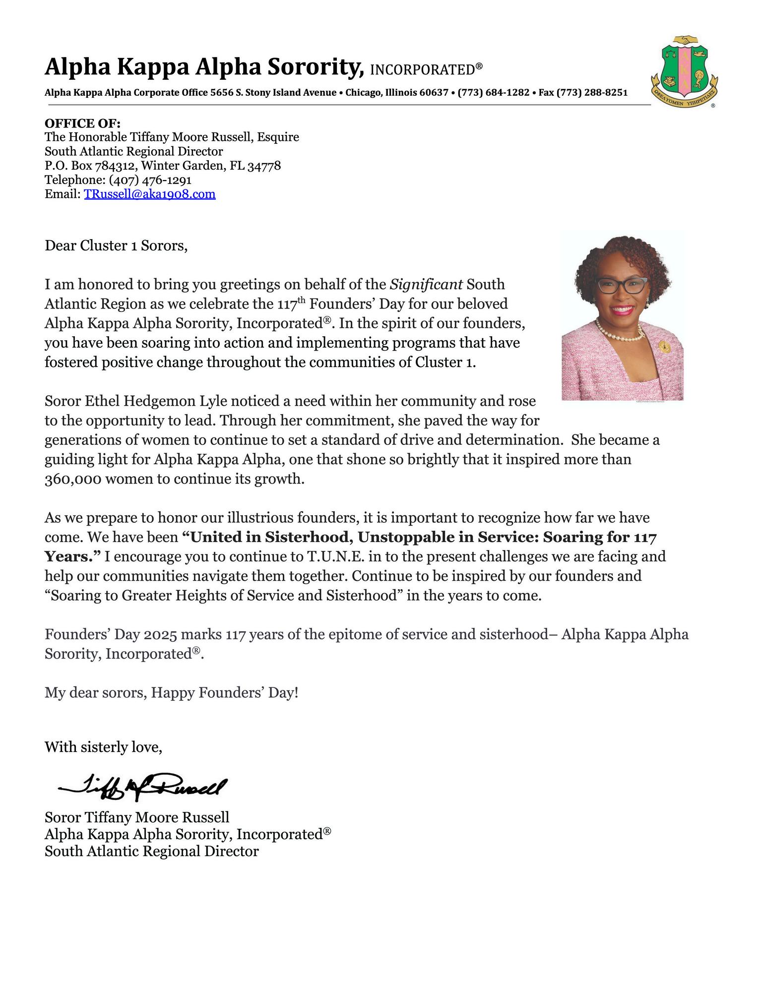 2025 South Atlantic Region - Cluster I Founders' Day Observance Weekend ...