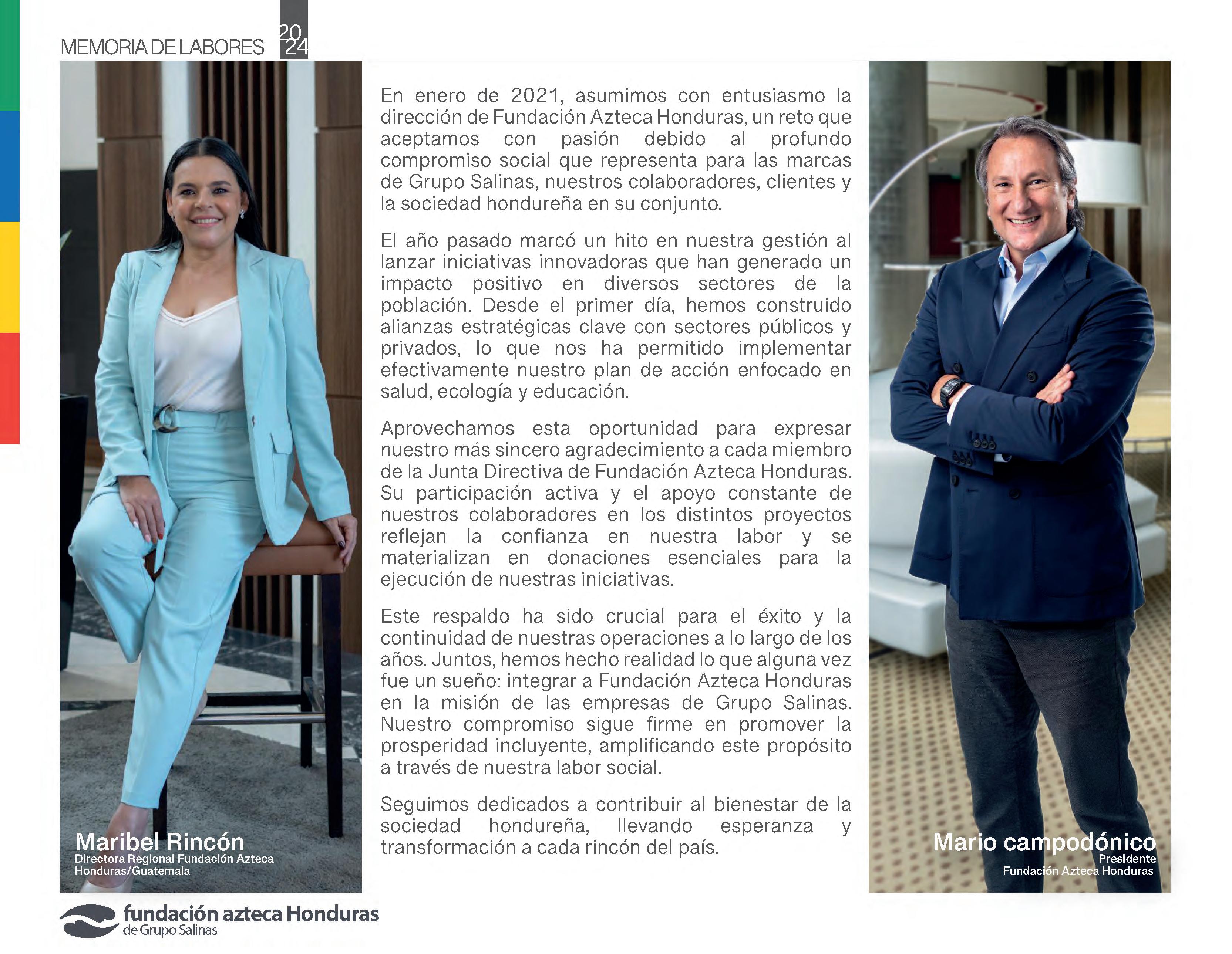 Memoria de Labores Fundación Azteca Honduras 2024 by Fundación Azteca Honduras - Issuu