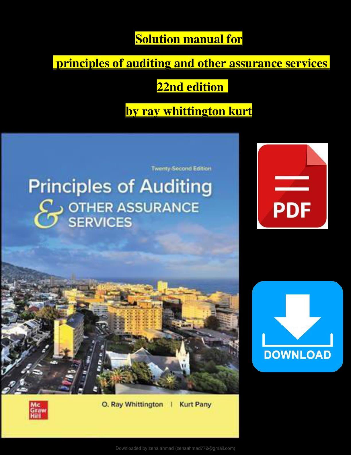 solution manual for principles of auditing and other assurance services ...