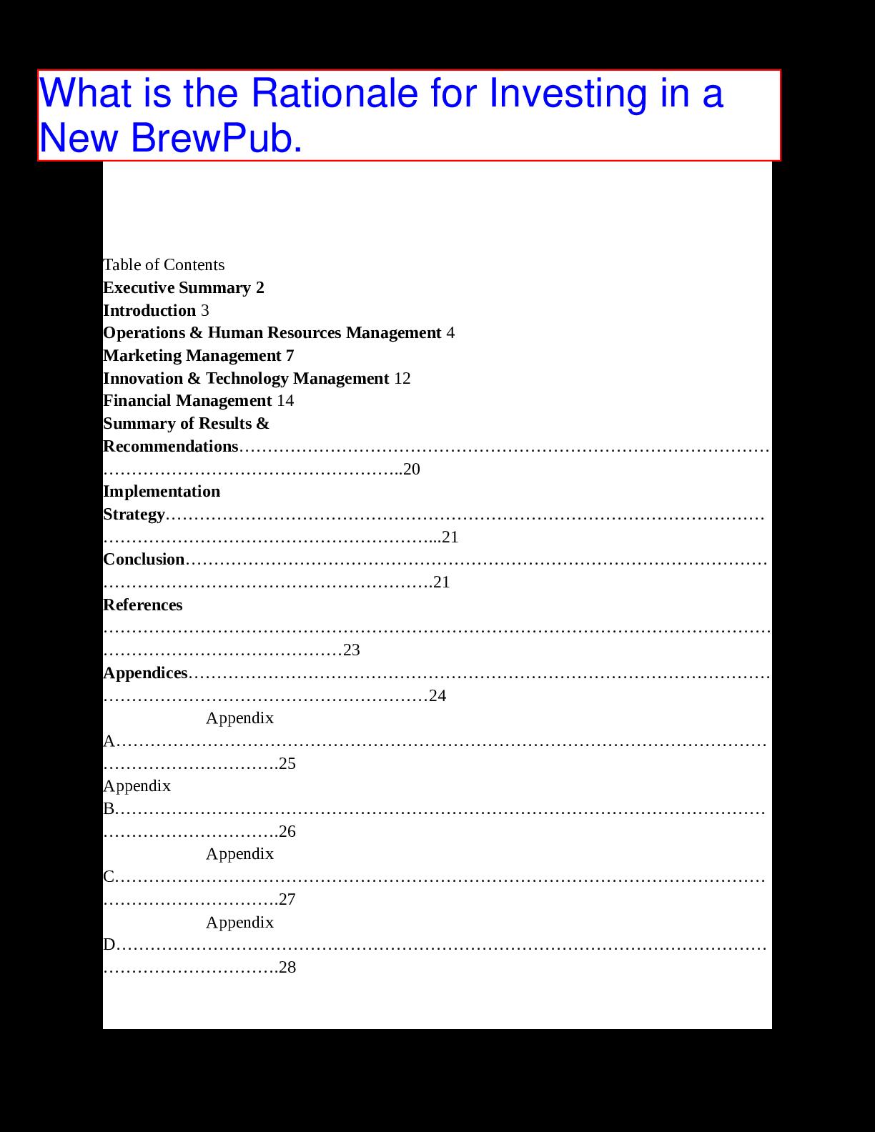 Individual Assignment 3. What is the Rationale for Investing in a New ...