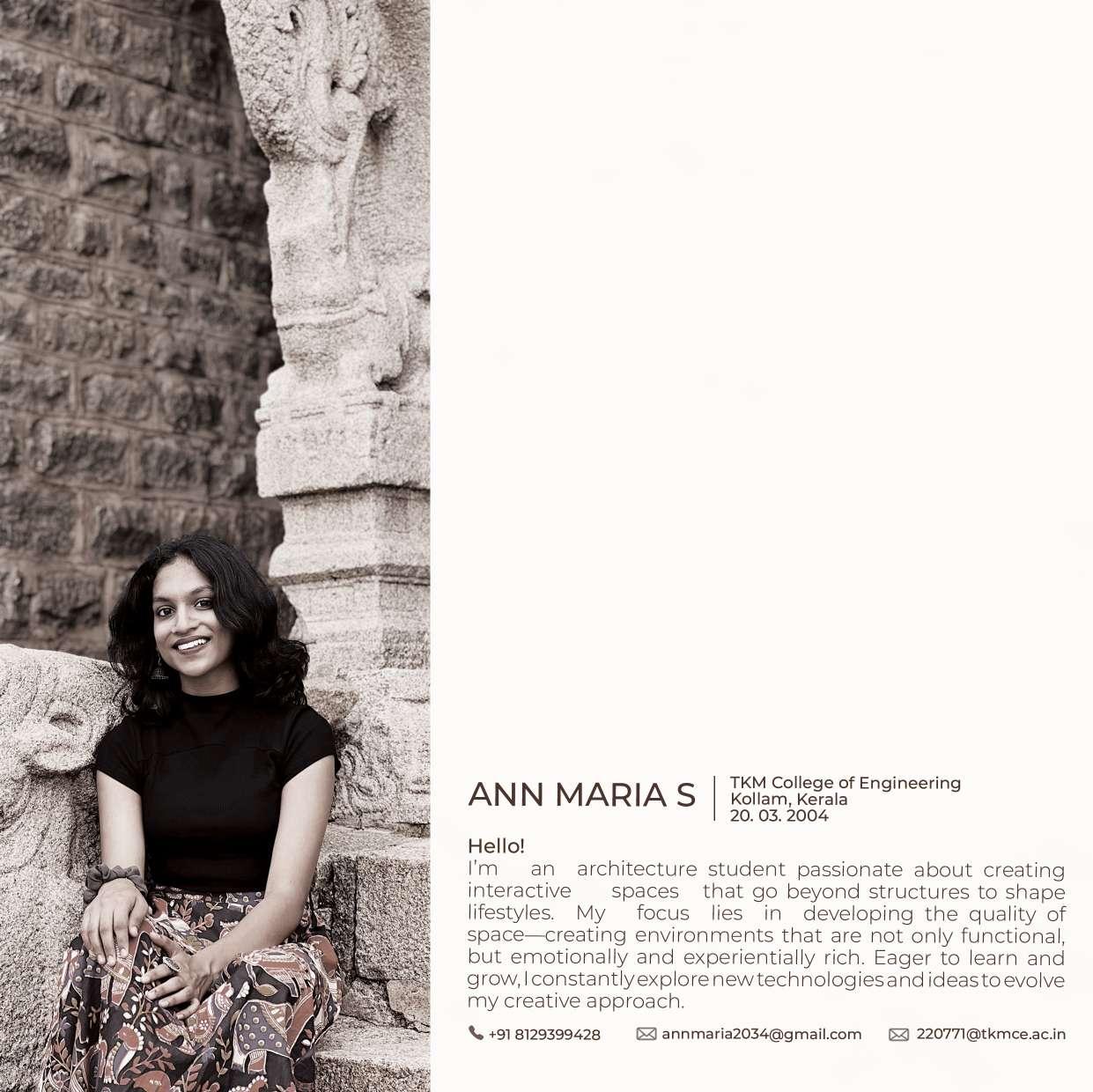 ANN MARIA S / ARCHITECTURE PORTFOLIO by ANN MARIA S 220771 - Issuu