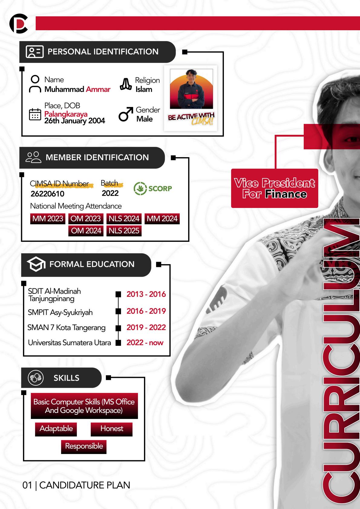 Candidature Plan - Muhammad Ammar - Candidating for Vice President for Finance CIMSA 2025/2026 ...