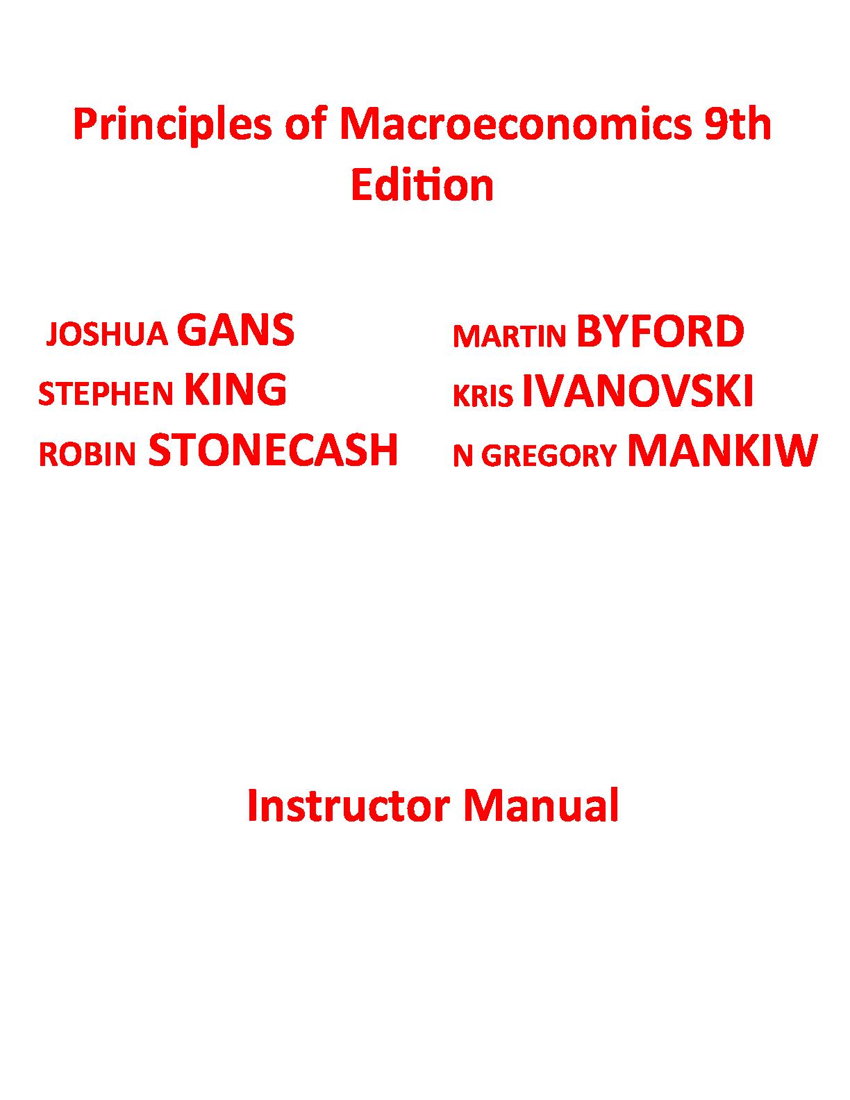Principles of Macroeconomics (Asia Pacific Edition) 9th Edition By Joshua Gans, Stephen King ...