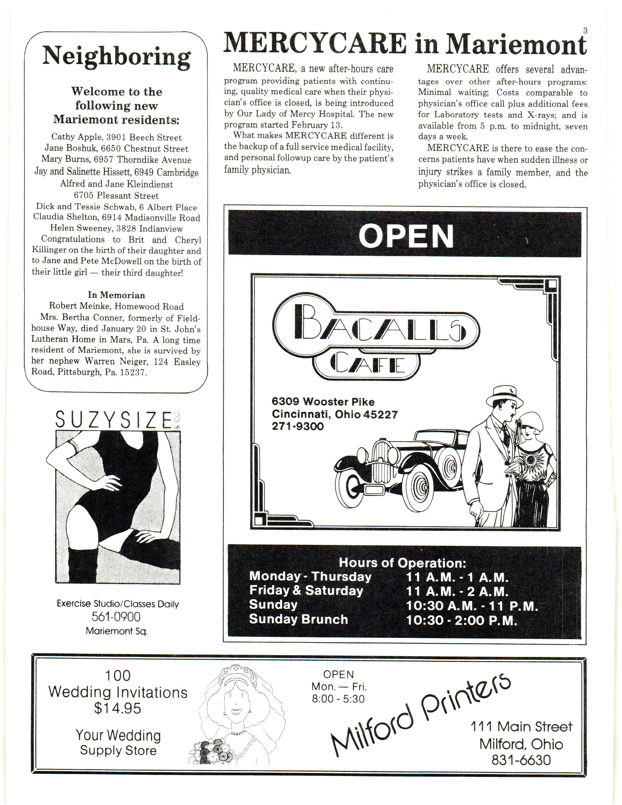 Mariemont Town Crier, March 1984, Vol. 11, No. 2 by Mariemont Town ...