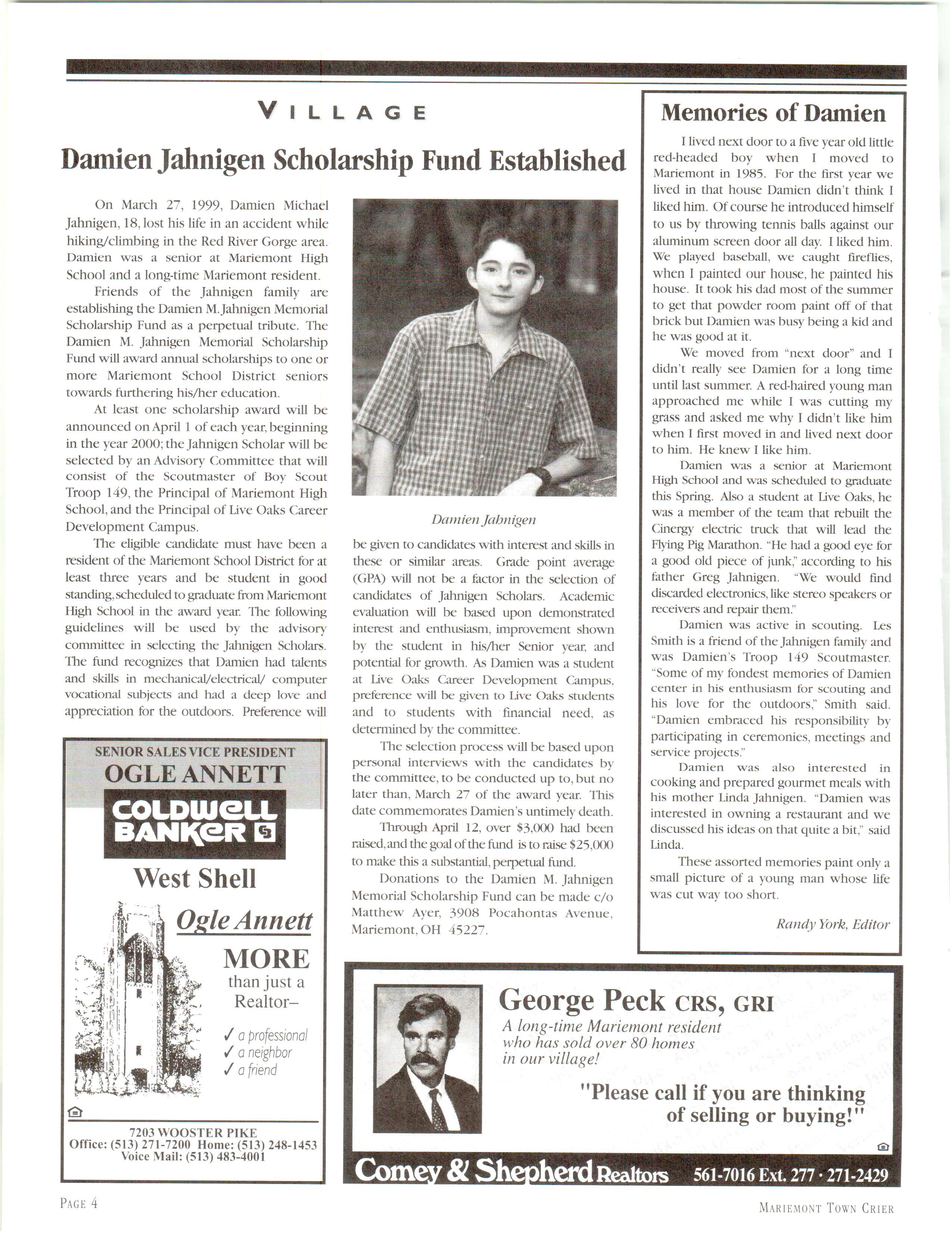 Mariemont Town Crier, May 1999, Vol. XXIII, No. 8 by Mariemont Town ...
