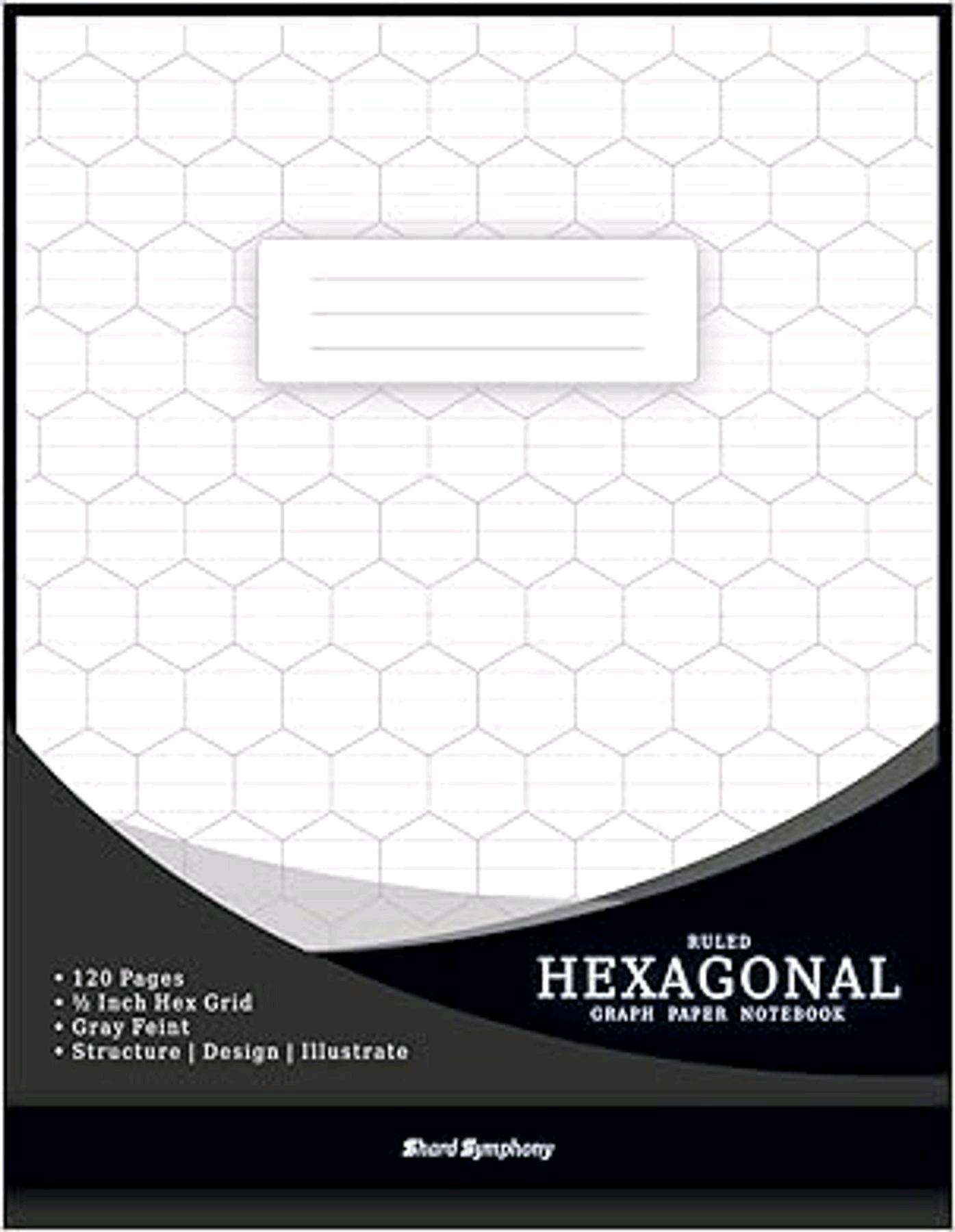 Ebook Version Hexagonal Ruled Graph Paper Notebook (½ in, Gray Feint ...